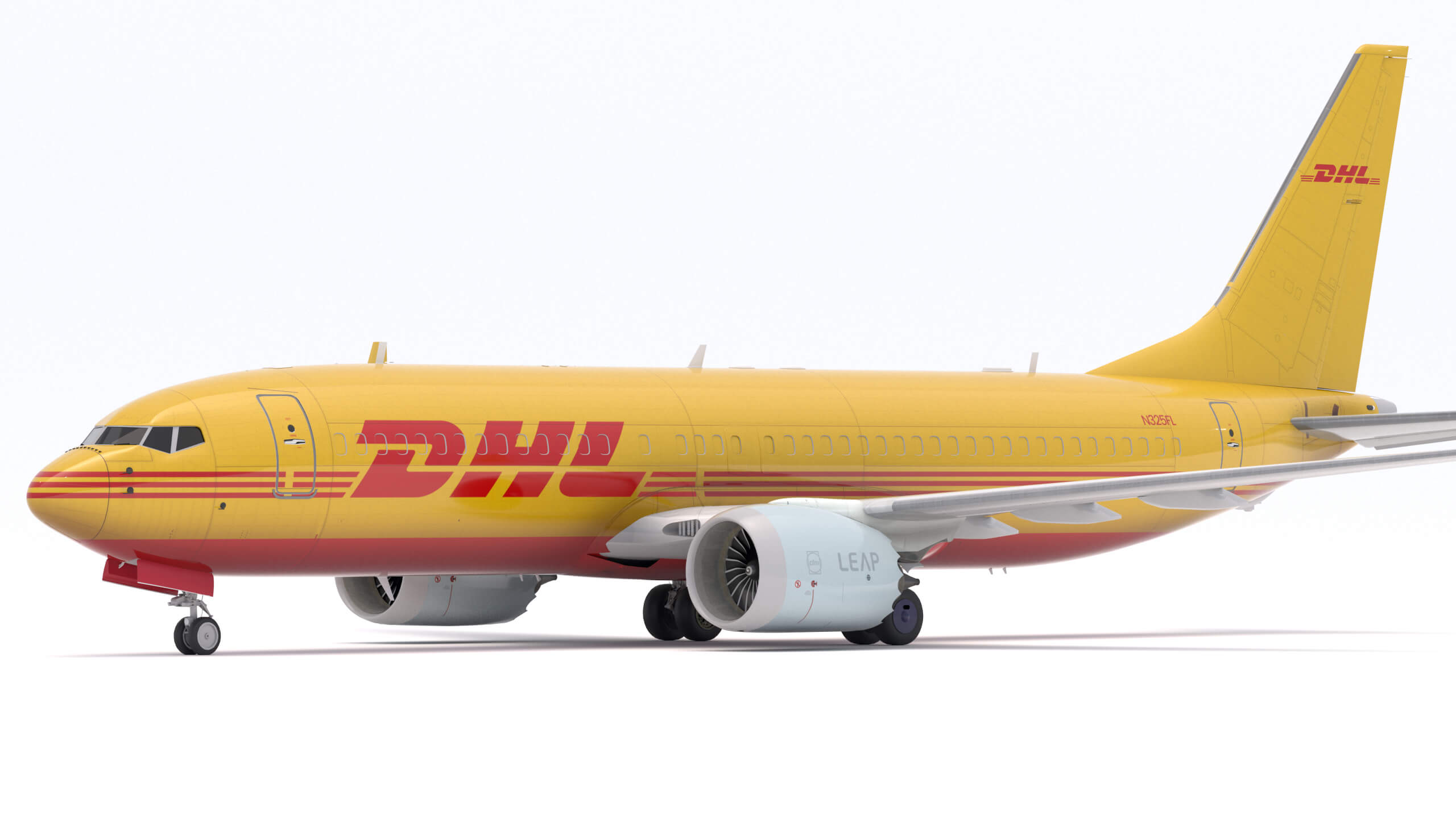 DHL Delivery Semi Trailer Boeing 737 Collection - 3D Model by ALPHA3DST