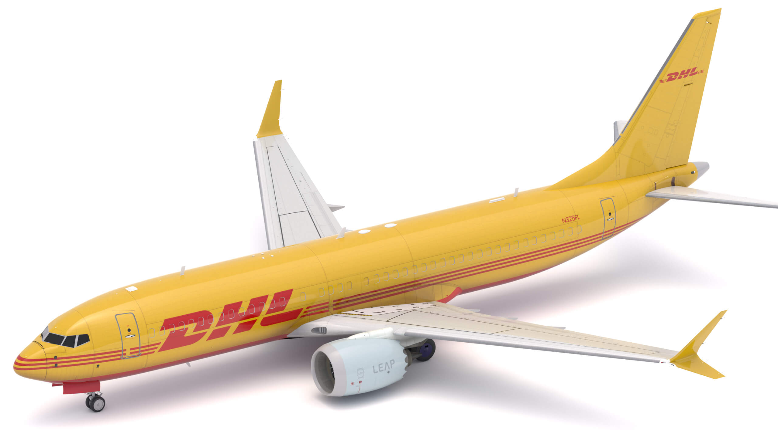 DHL Delivery Semi Trailer Boeing 737 Collection - 3D Model by ALPHA3DST