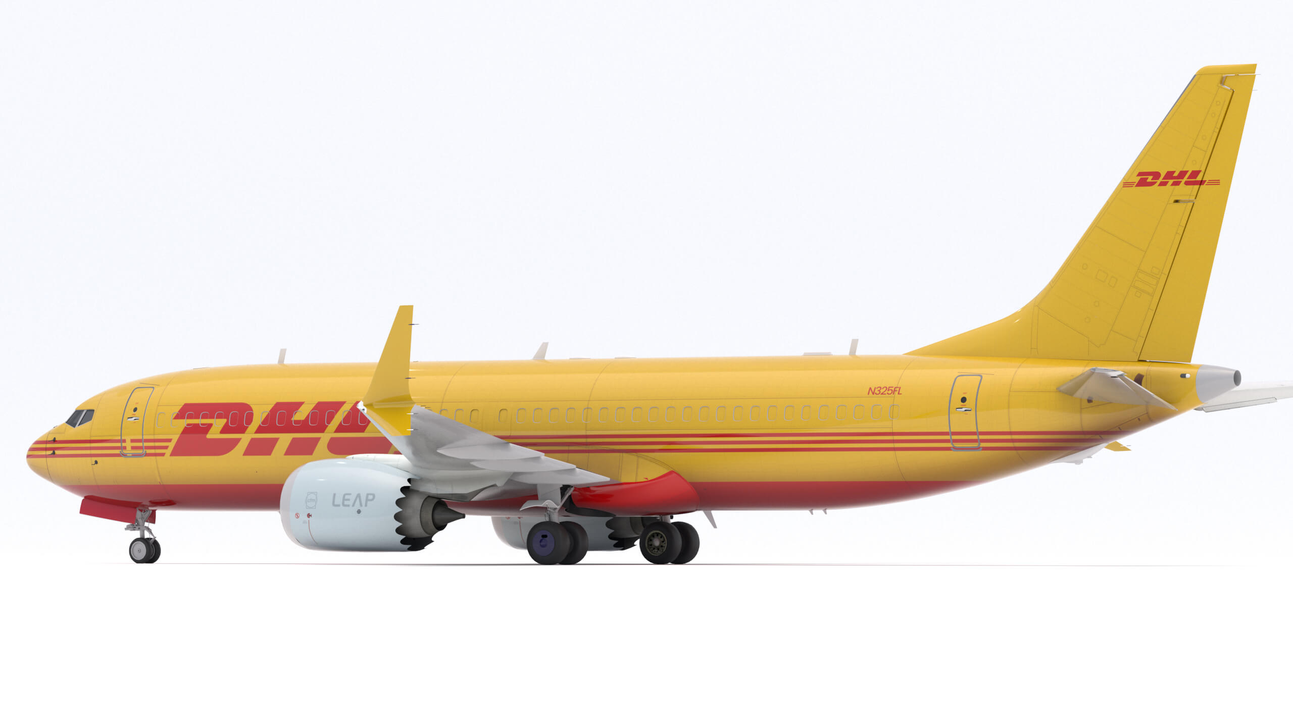 DHL Delivery Semi Trailer Boeing 737 Collection - 3D Model by ALPHA3DST