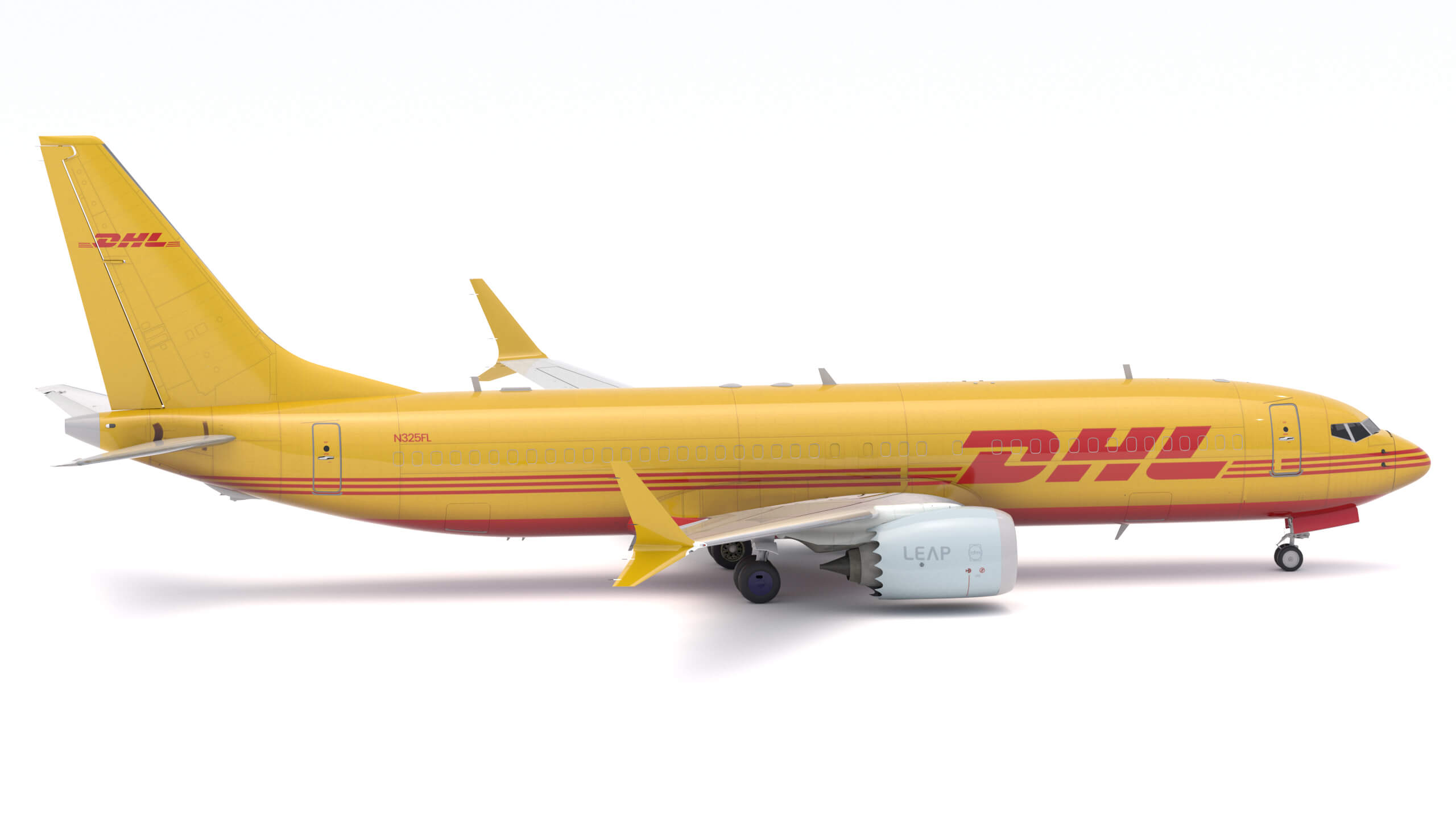 DHL Delivery Semi Trailer Boeing 737 Collection - 3D Model by ALPHA3DST