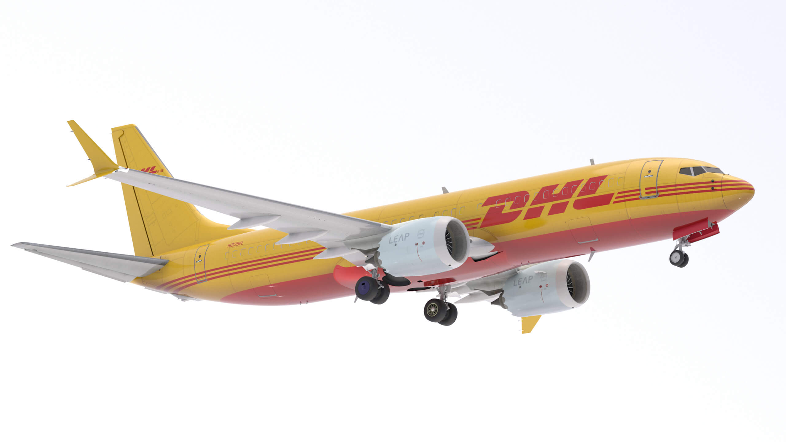 DHL Delivery Semi Trailer Boeing 737 Collection - 3D Model by ALPHA3DST
