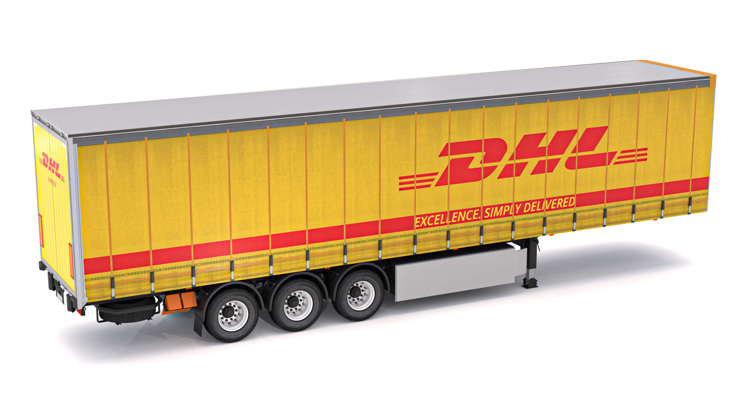 DHL Delivery Semi Trailer Boeing 737 Collection - 3D Model by ALPHA3DST