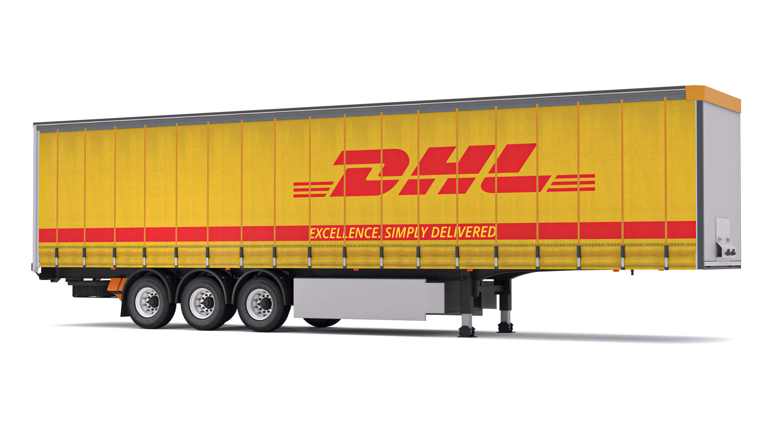 DHL Delivery Semi Trailer Boeing 737 Collection - 3D Model by ALPHA3DST