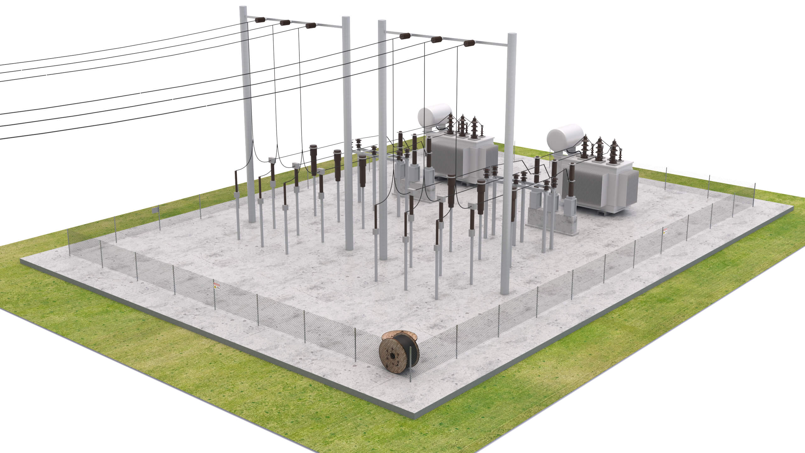 Electrical Substation V2 - 3D Model by ALPHA3DST