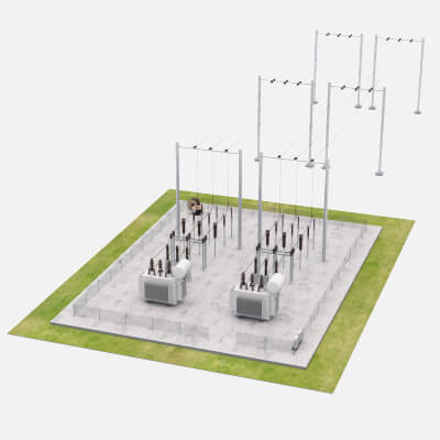 Electrical Substation - 3D Model by ALPHA3DST