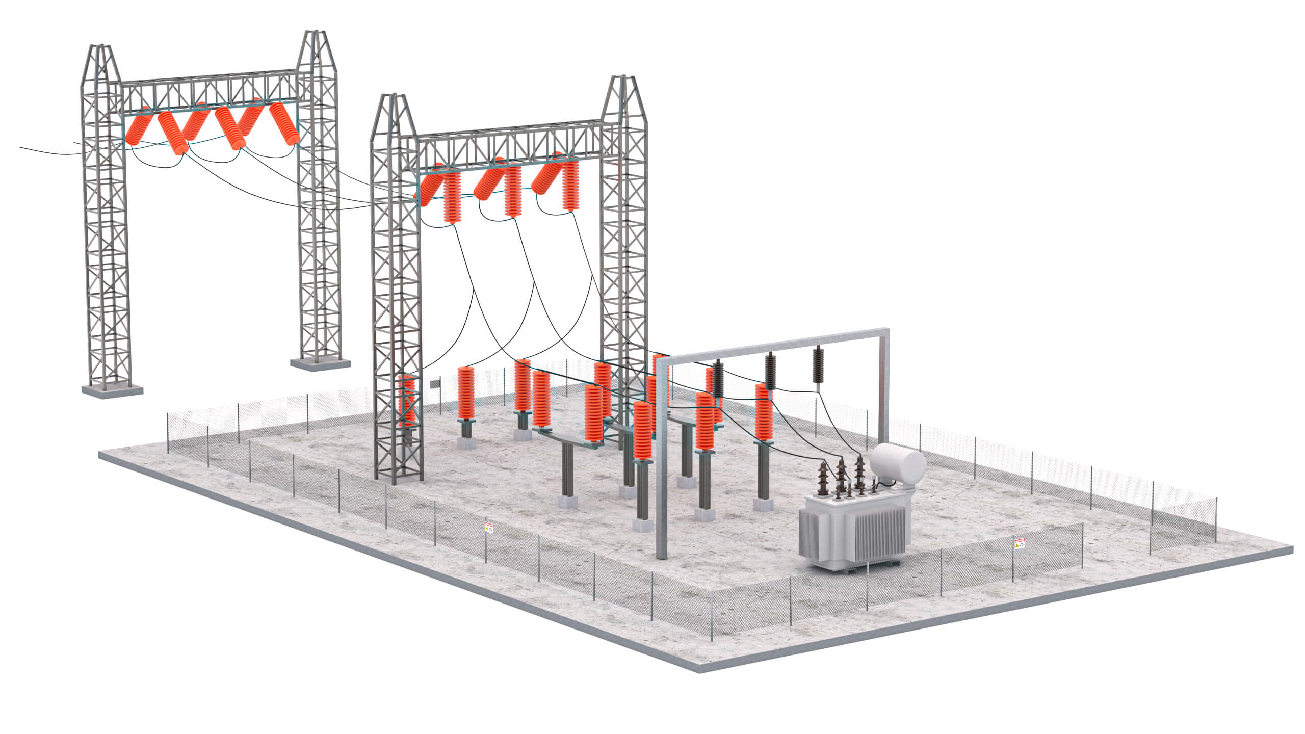 Electrical Substation V3 - 3D Model by ALPHA3DST