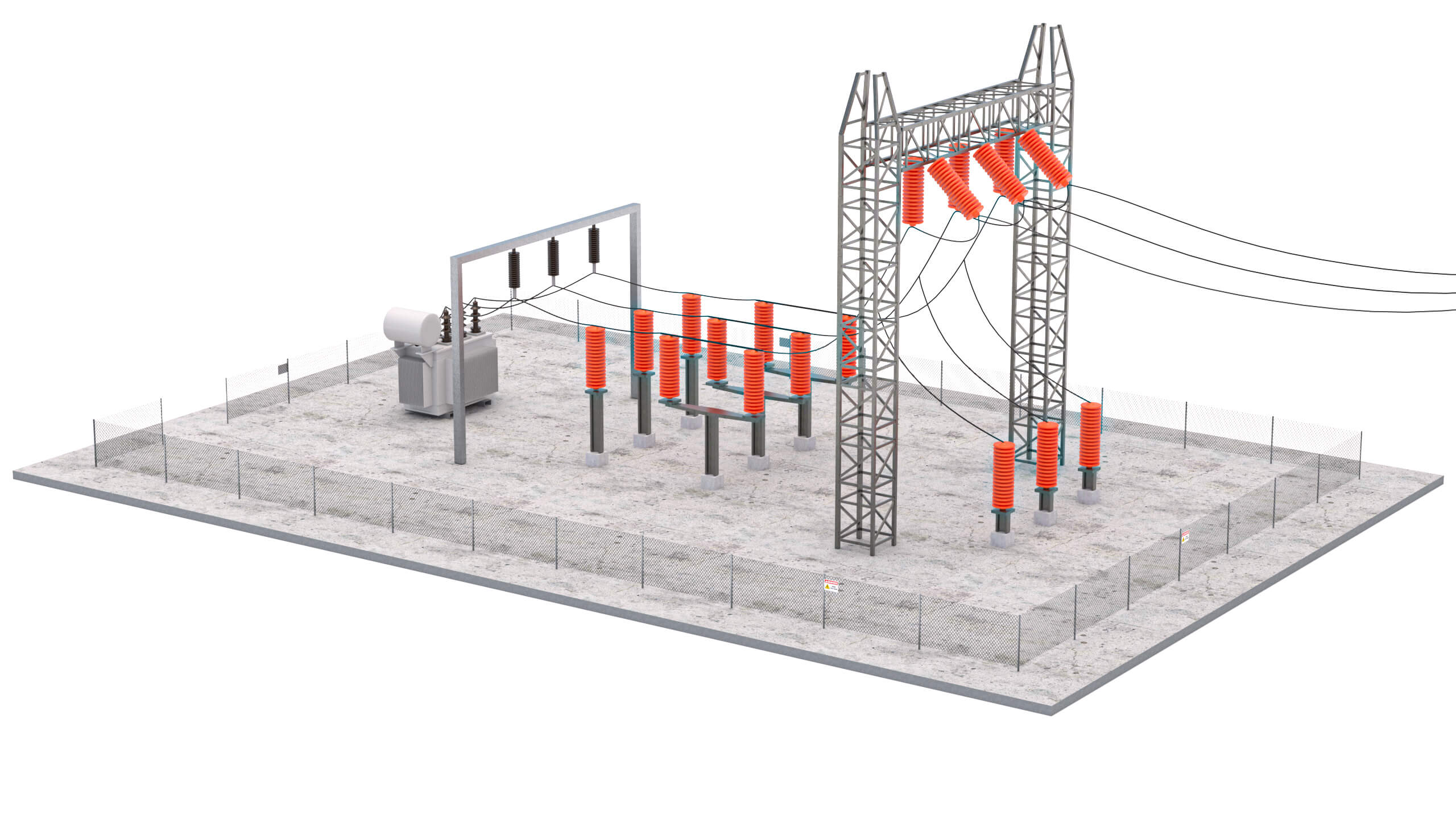 Electrical Substation V3 - 3D Model by ALPHA3DST