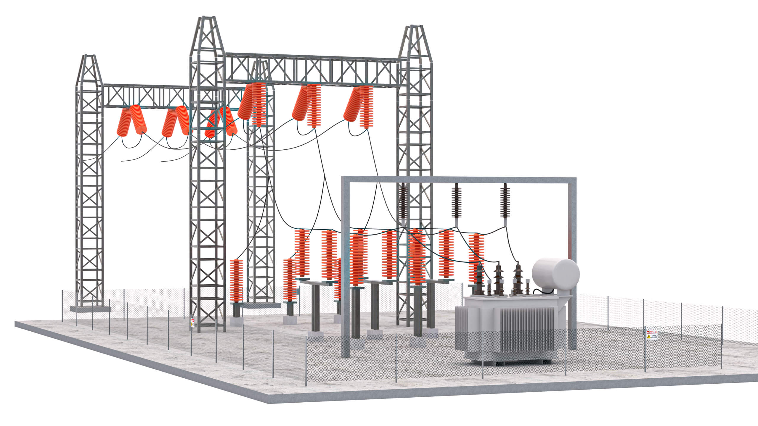Electrical Substation V3 - 3D Model by ALPHA3DST