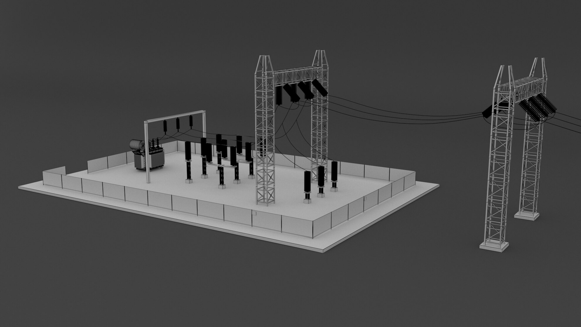 Electrical Substation V3 - 3D Model by ALPHA3DST