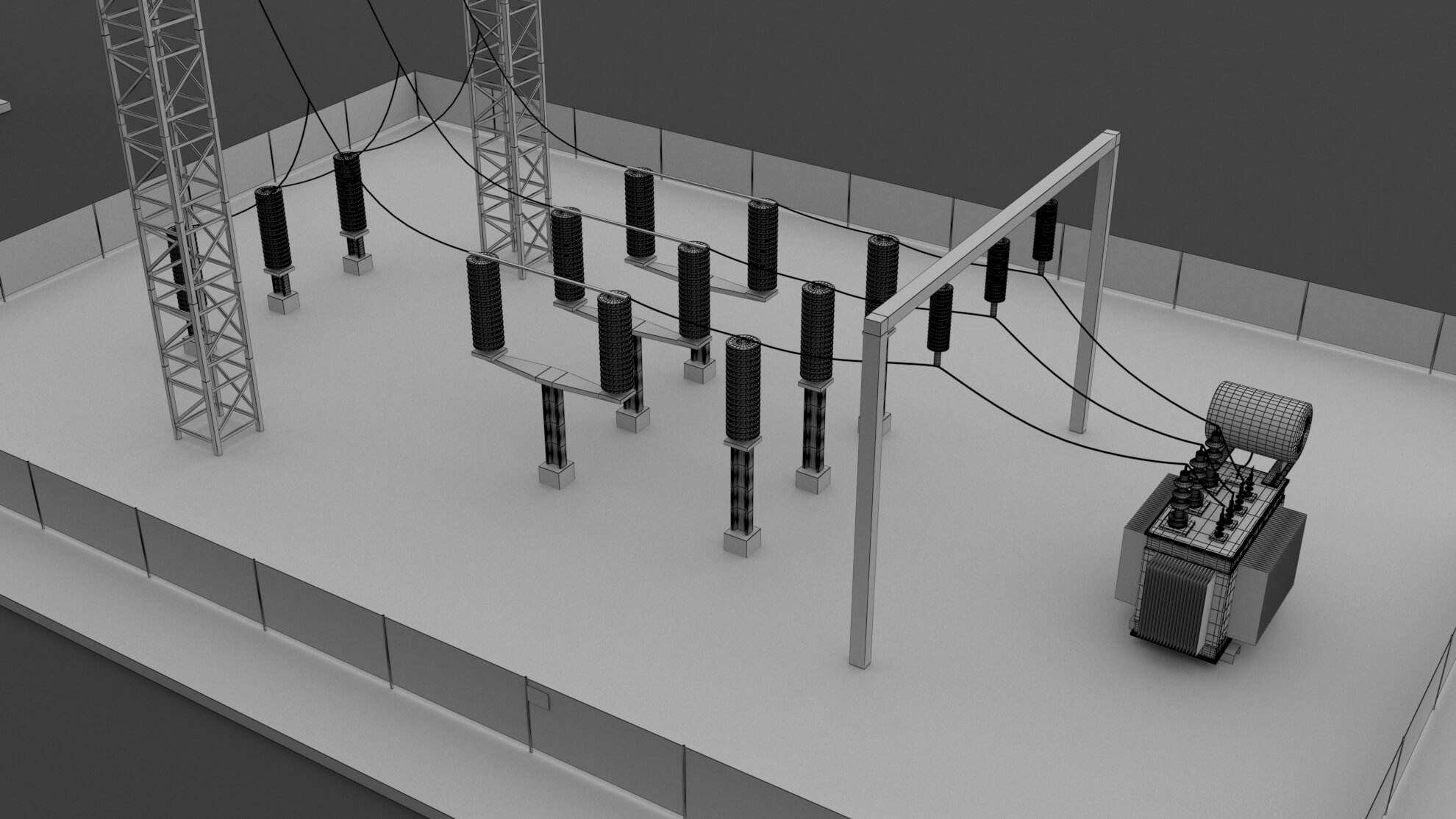 Electrical Substation V3 - 3D Model by ALPHA3DST