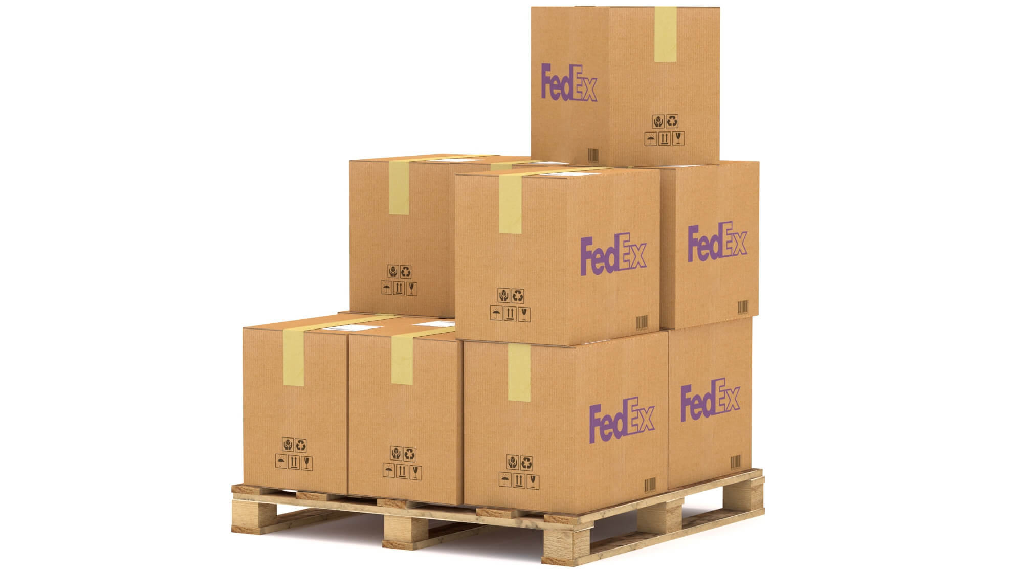 FedEx Cardboard Box With Pallet - 3D Model by ALPHA3DST