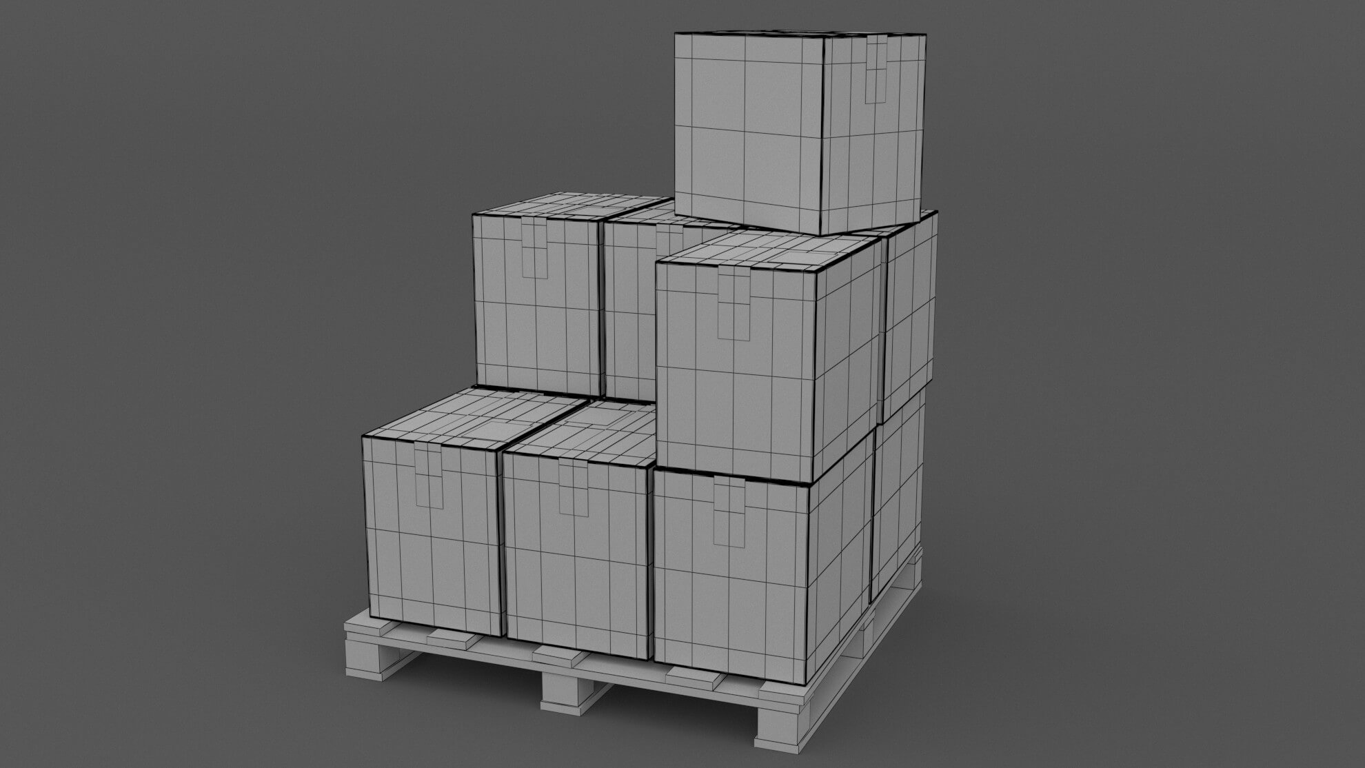 FedEx Cardboard Box With Pallet - 3D Model by ALPHA3DST