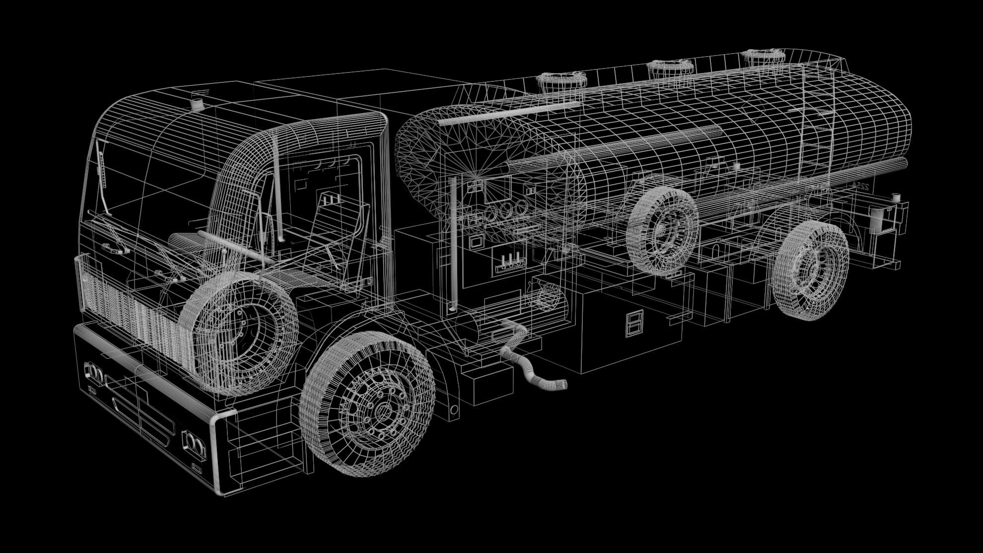 Fueler Aircraft BP Truck - 3D Model by ALPHA3DST