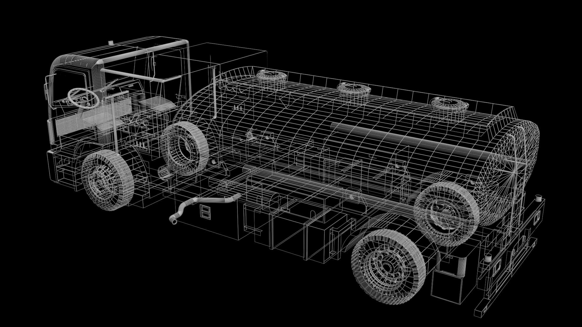 Fueler Aircraft BP Truck - 3D Model by ALPHA3DST