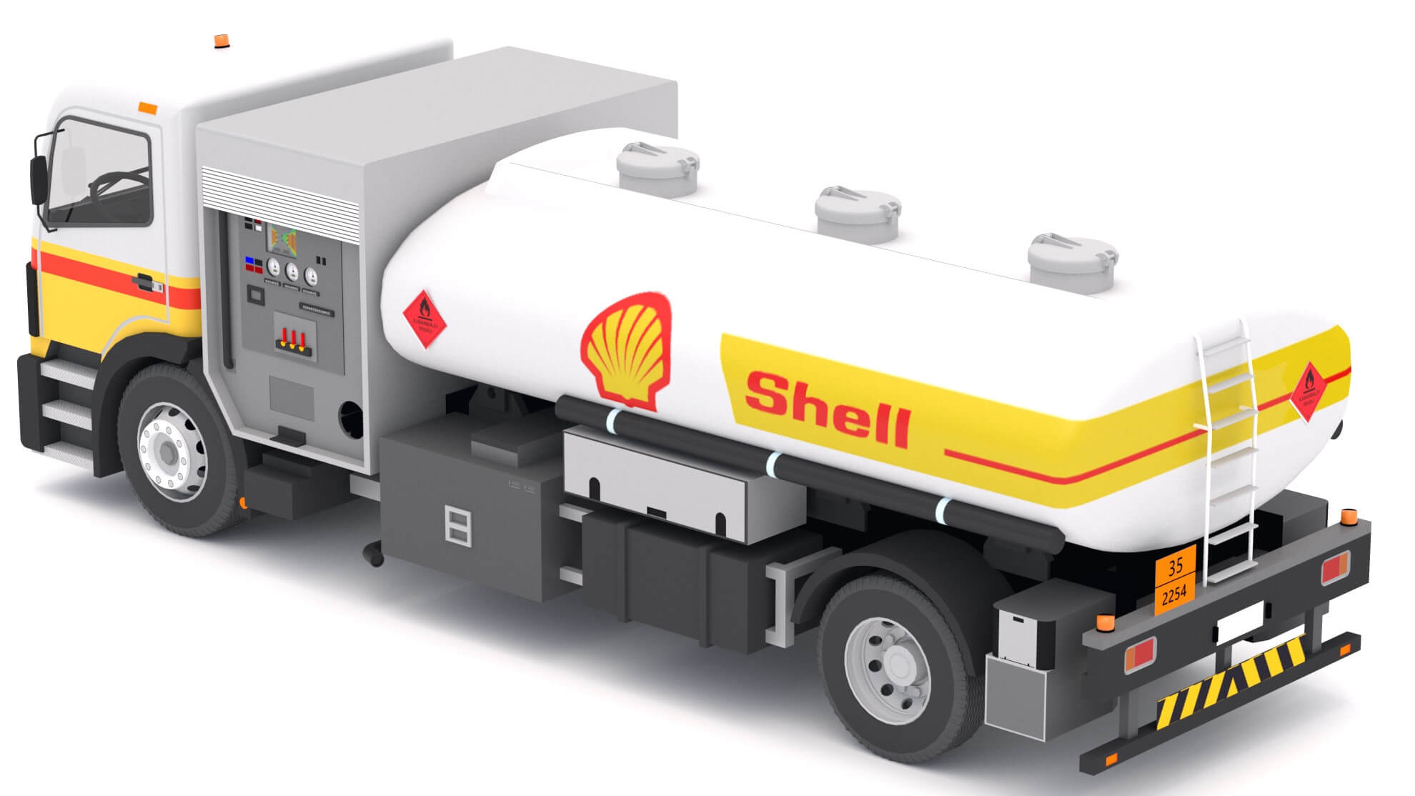 Fueler Aircraft Shell Truck - 3D Model by ALPHA3DST