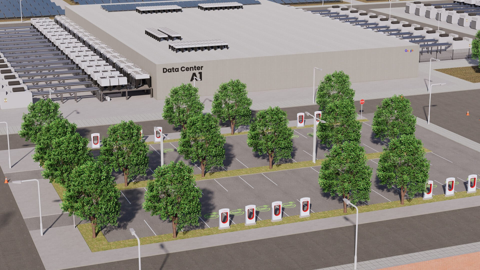 Google Data Center Building With Interior - 3D Model by ALPHA3DST