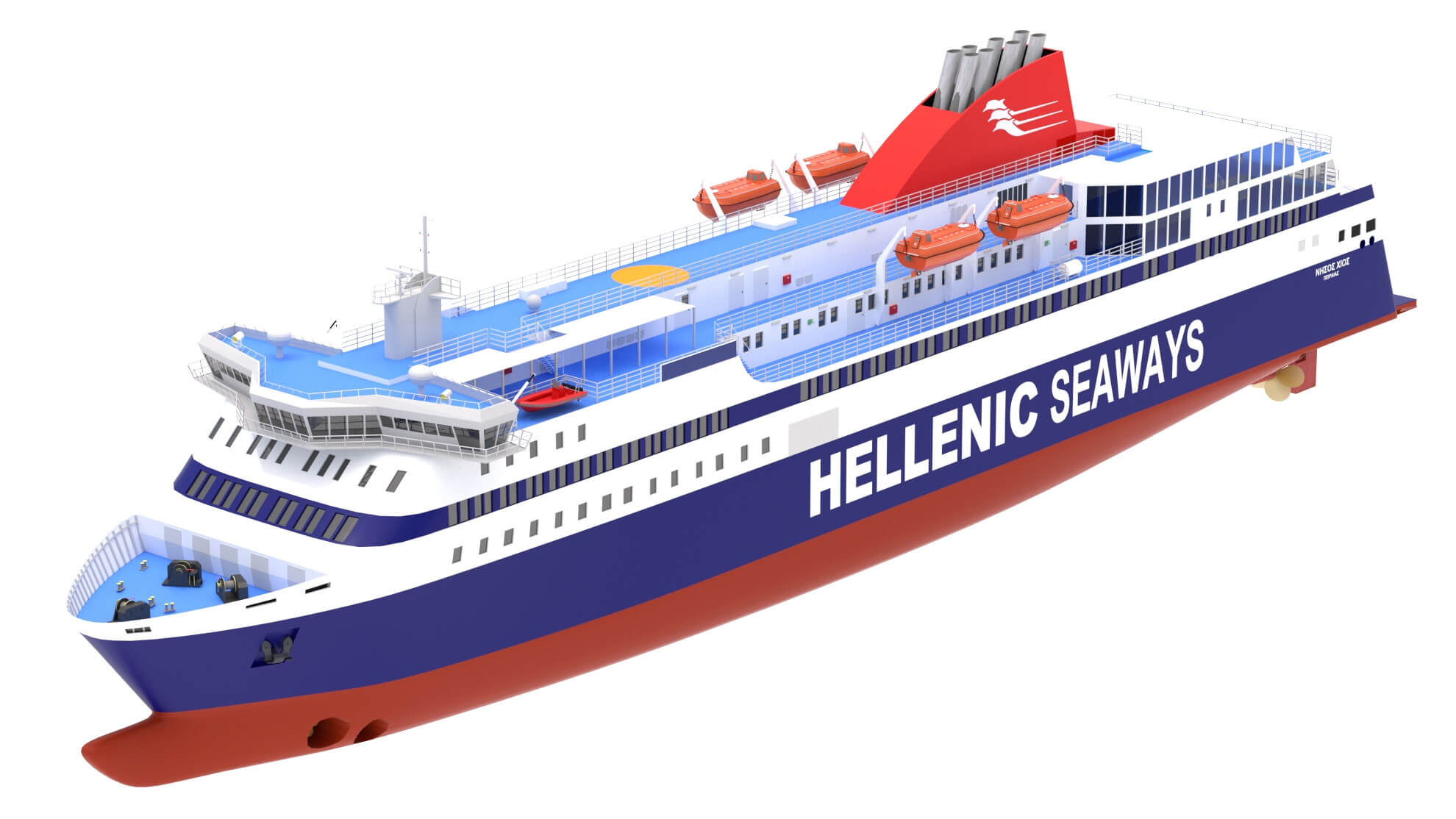 Hellenic Seaways Nissos Chios Ship - 3D Model by ALPHA3DST