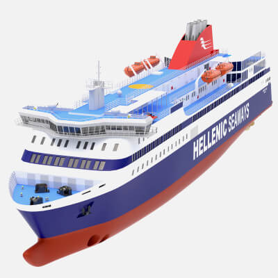 Hellenic Seaways Nissos Chios Ship - 3D Model by ALPHA3DST