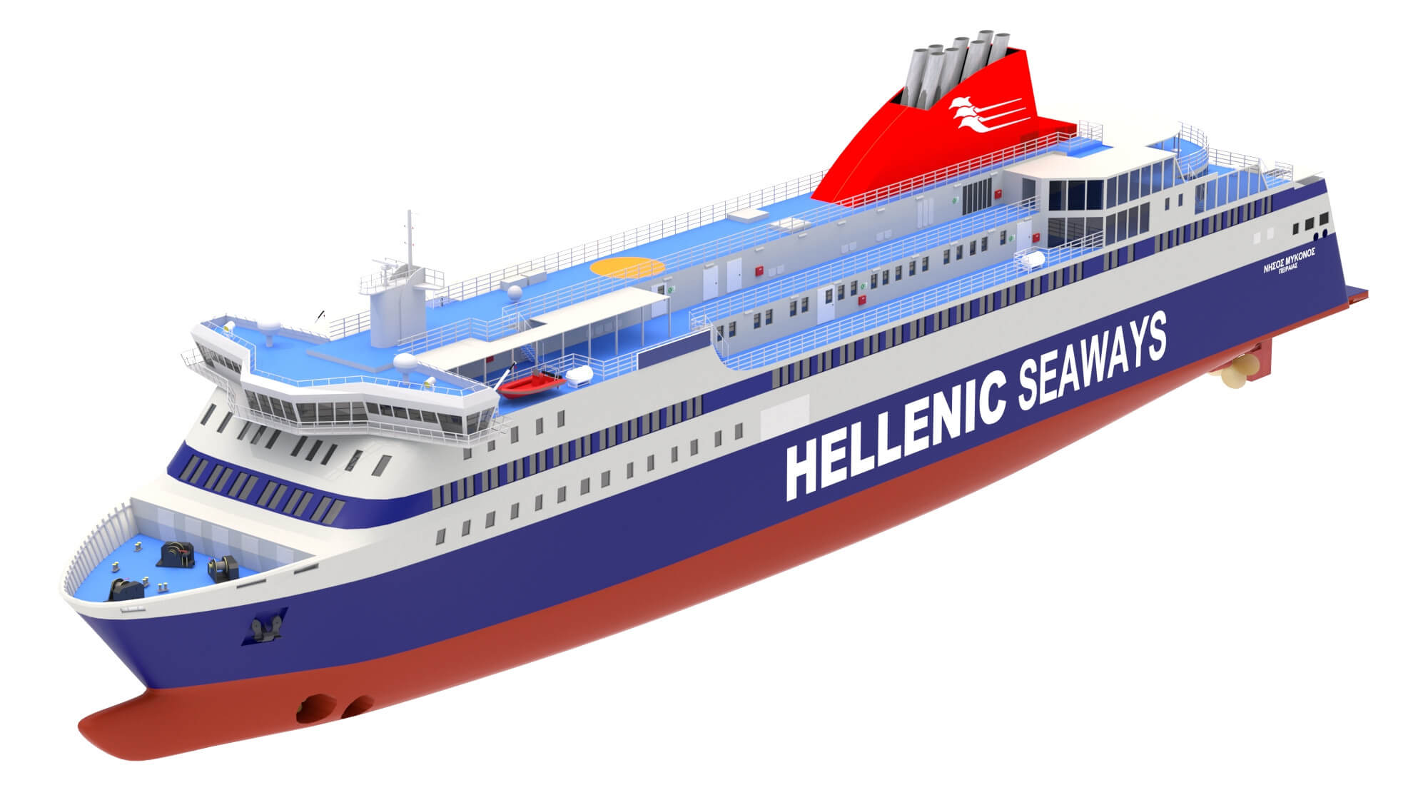 Hellenic Seaways Nissos Mykonos Ship - 3D Model by ALPHA3DST
