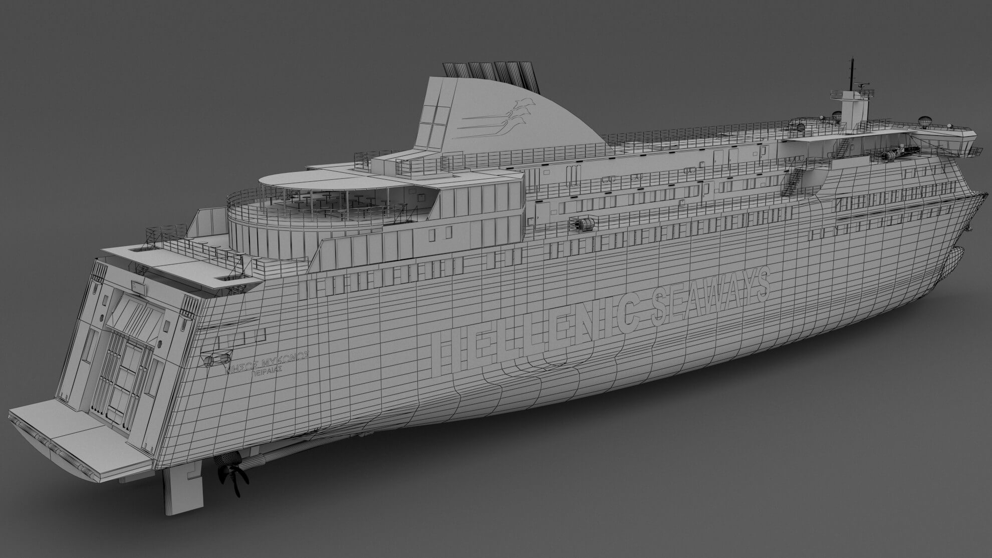 Hellenic Seaways Nissos Mykonos Ship - 3D Model by ALPHA3DST