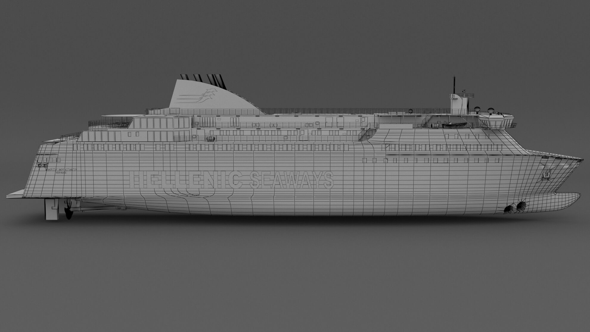 Hellenic Seaways Nissos Mykonos Ship - 3D Model by ALPHA3DST