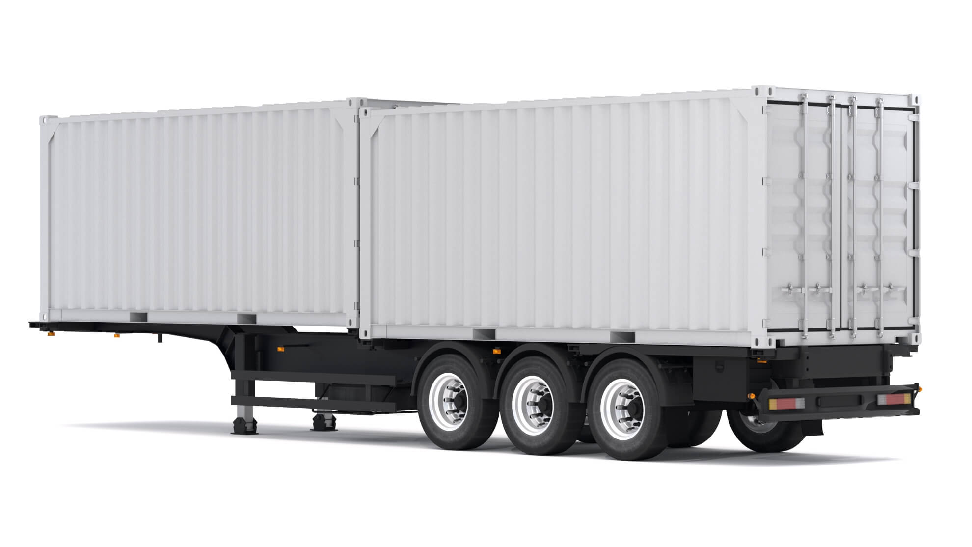 Chassis Semi Trailer With Shipping Containers - 3D Model by ALPHA3DST