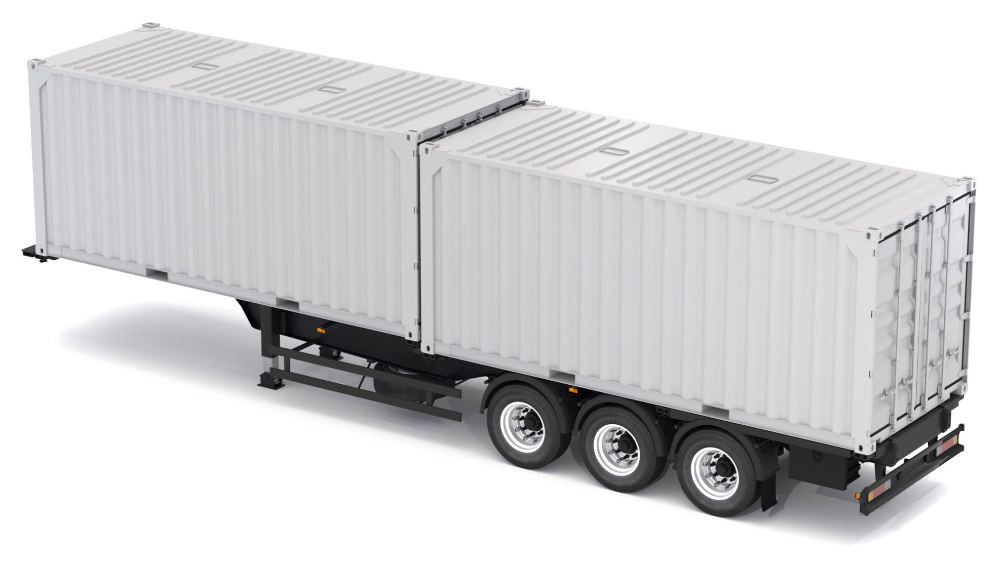 Chassis Semi Trailer With Shipping Containers - 3D Model by ALPHA3DST