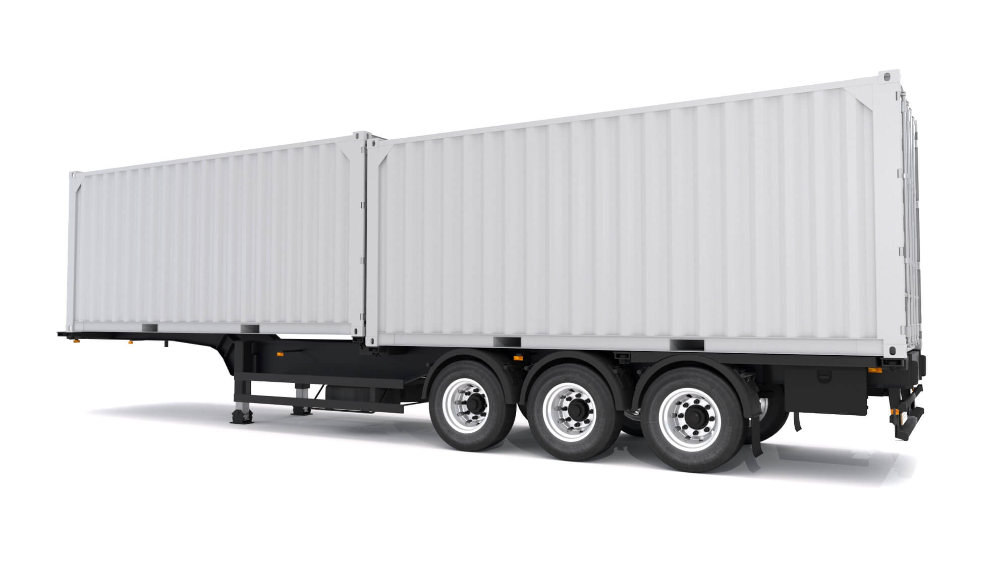 Chassis Semi Trailer With Shipping Containers - 3D Model by ALPHA3DST
