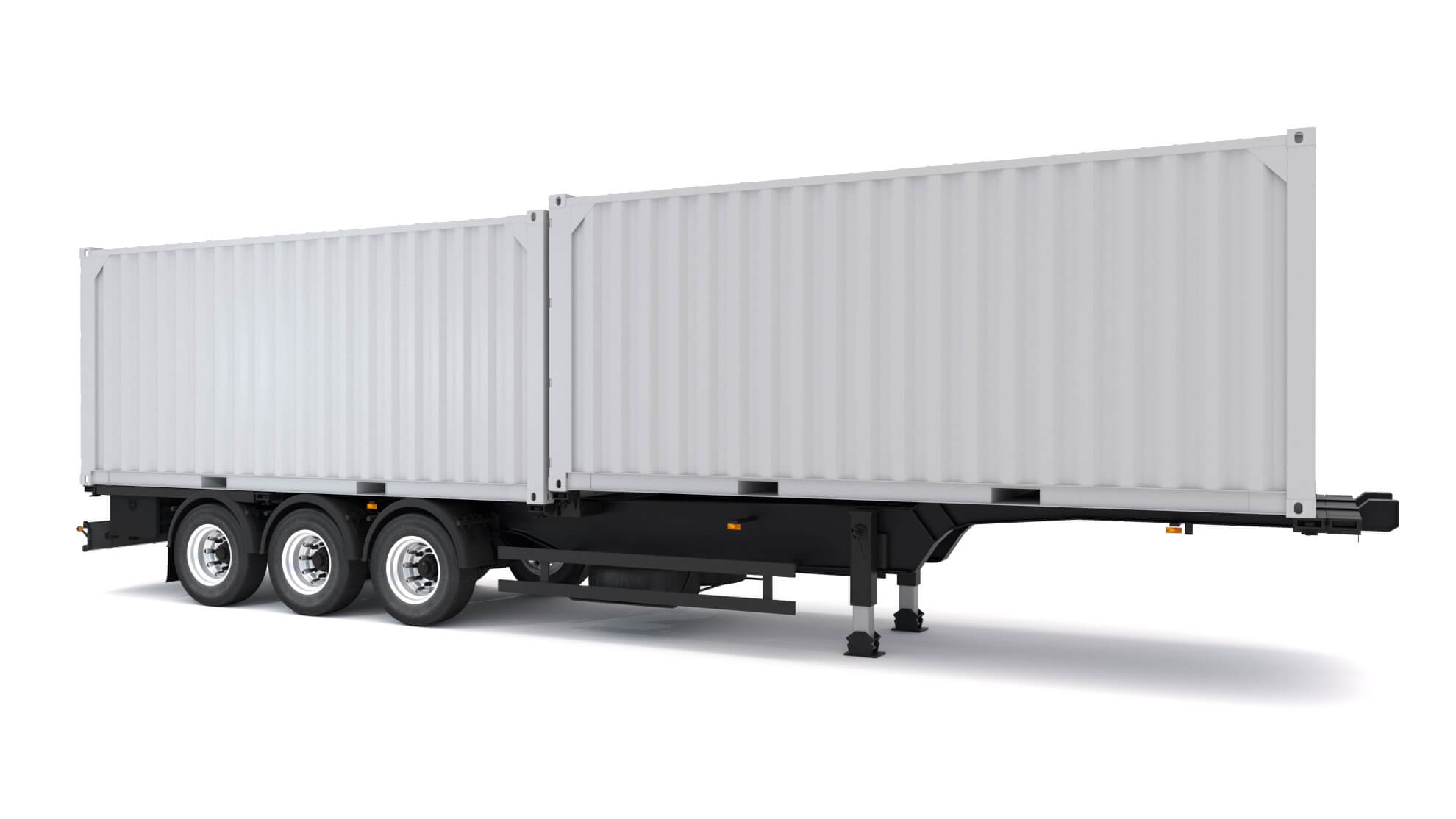 Chassis Semi Trailer With Shipping Containers - 3D Model by ALPHA3DST