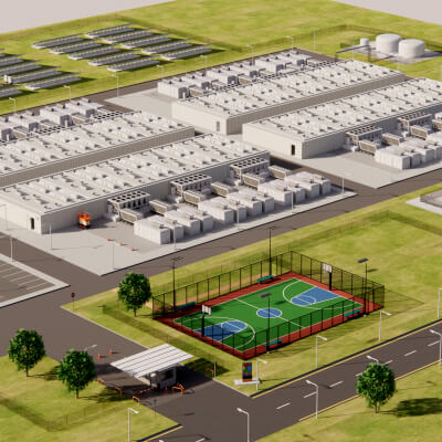 Huge Google Data Center Area - 3D Model by ALPHA3DST