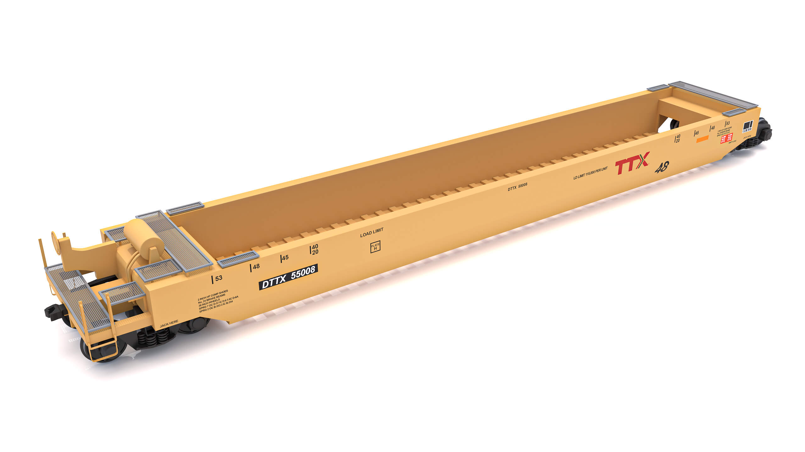 Husky Stack Railcar TTx - 3D Model by ALPHA3DST
