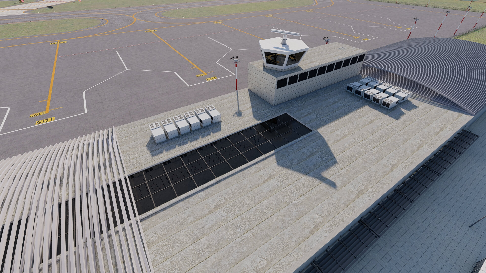 International Airport With Interior and Landscape - 3D Model by ALPHA3DST