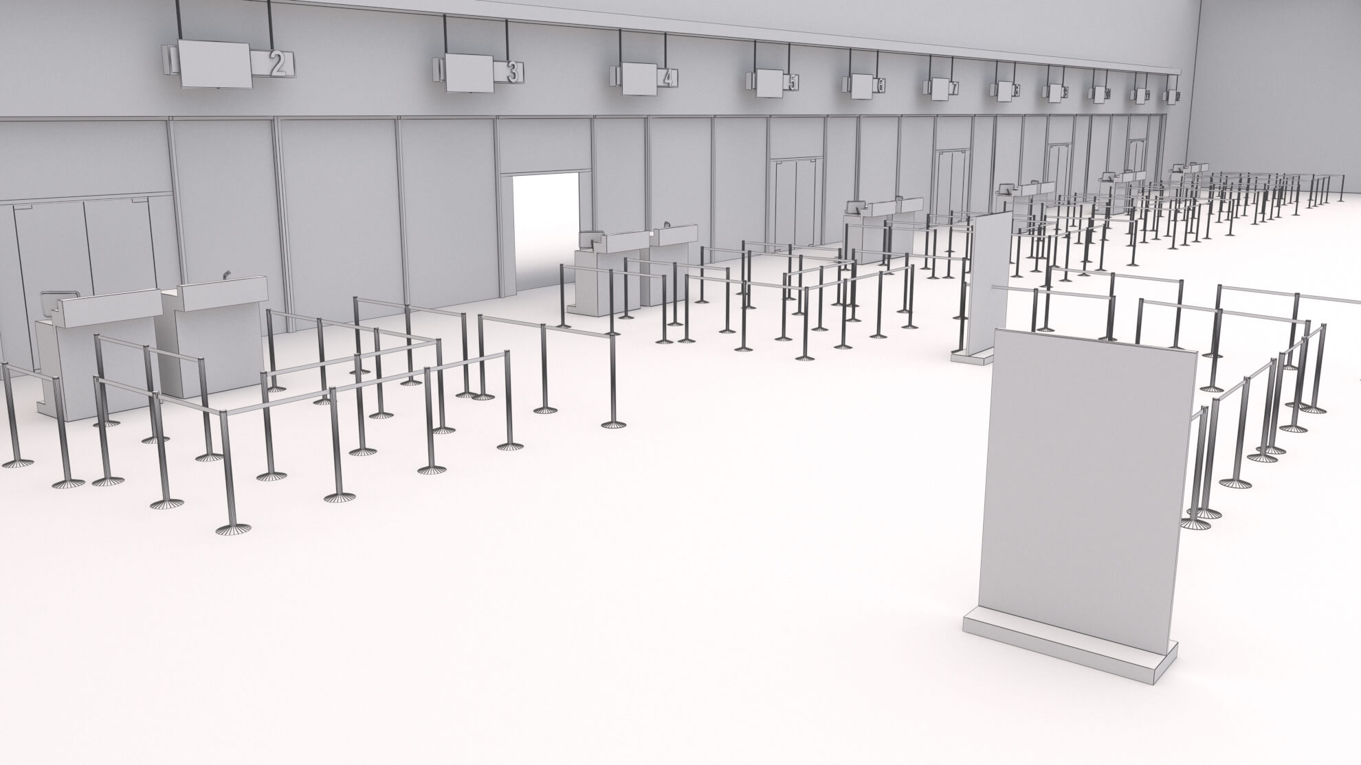 International Airport With Interior and Landscape - 3D Model by ALPHA3DST