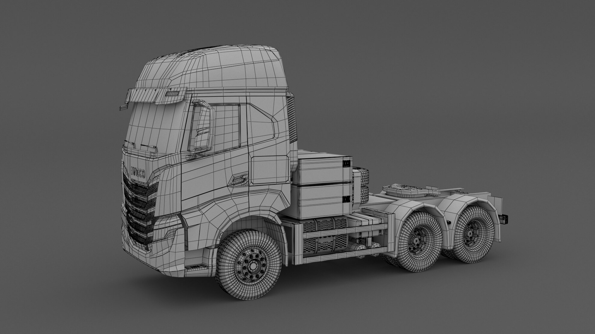 Iveco S-Way Tractor Lowboy Trailer With Volvo DD105 Roller 3D Model by ALPHA3DST