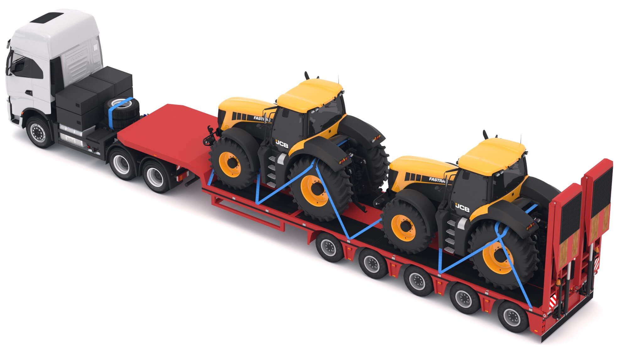 Iveco S-Way Tractor Lowboy Trailer With JCB Fastrac 8310 3D Model by ...