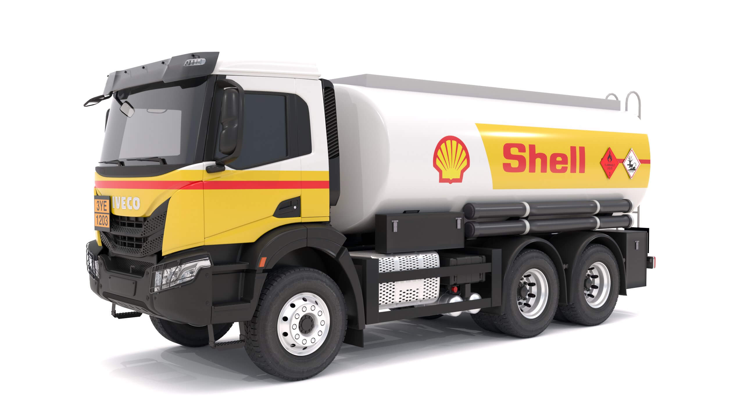 Iveco T-Way 2021 Shell Fuel Tanker 3D Model by ALPHA3DST