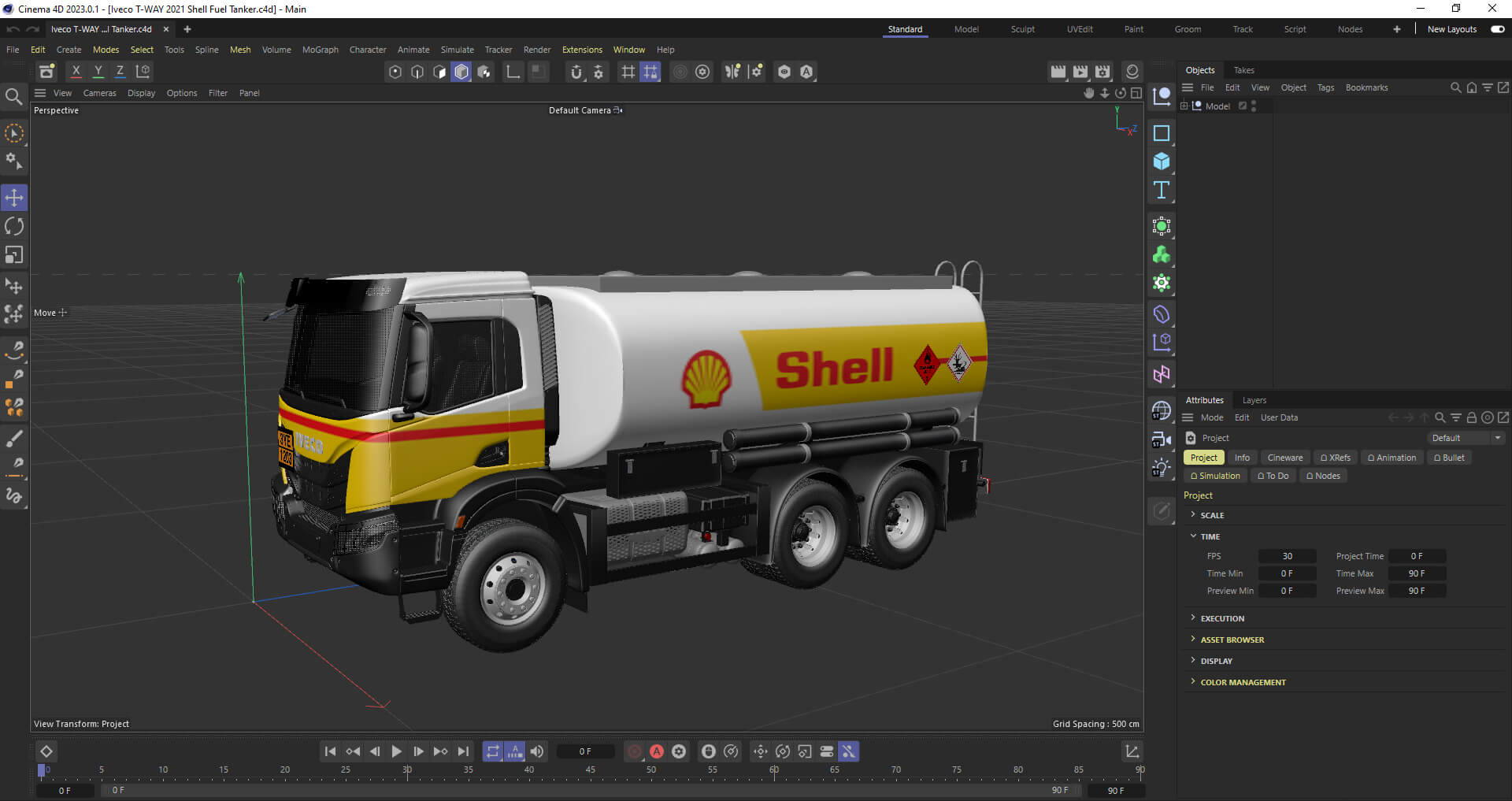 Iveco T-Way 2021 Shell Fuel Tanker 3D Model by ALPHA3DST
