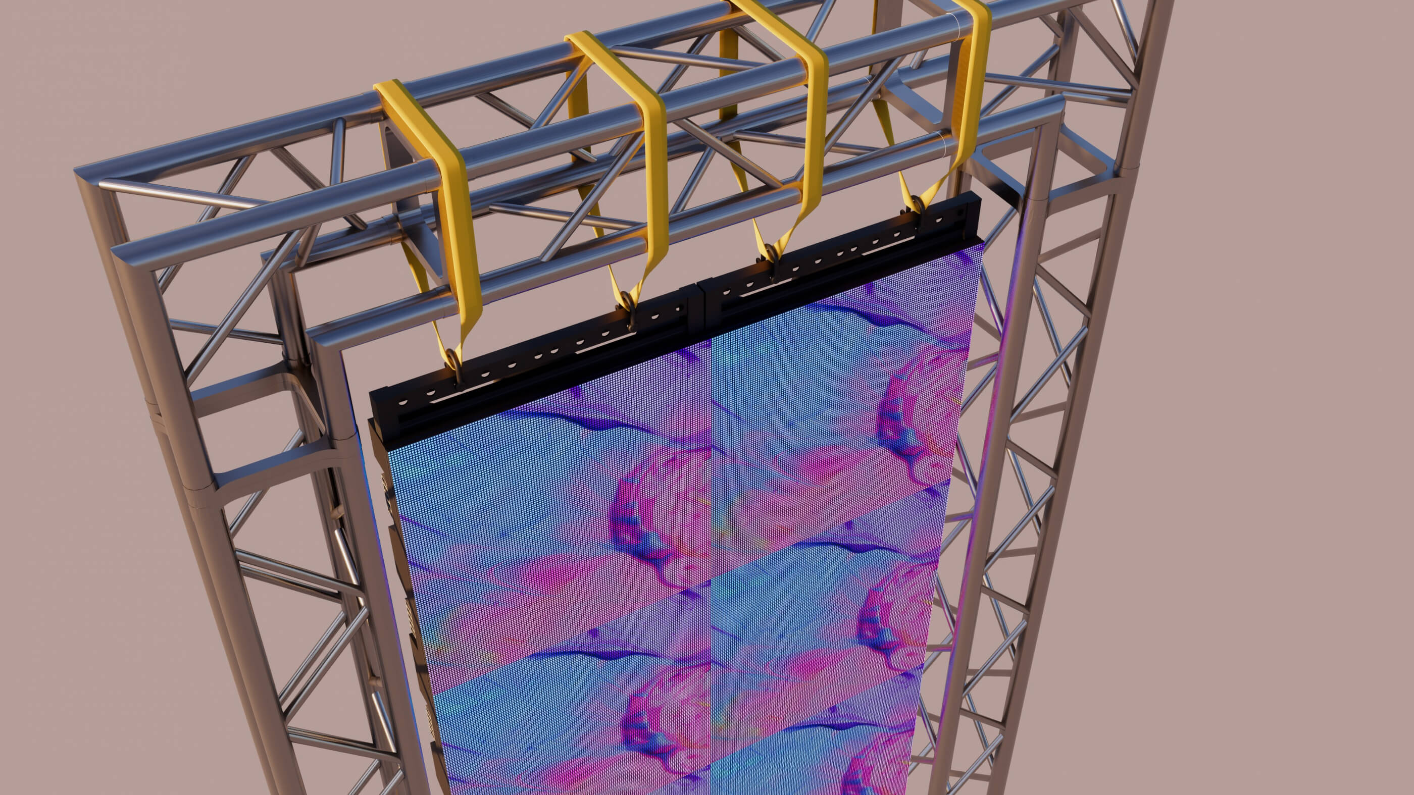 LED Screen Display Panel Monitor and Truss - 3D Model by ALPHA3DST