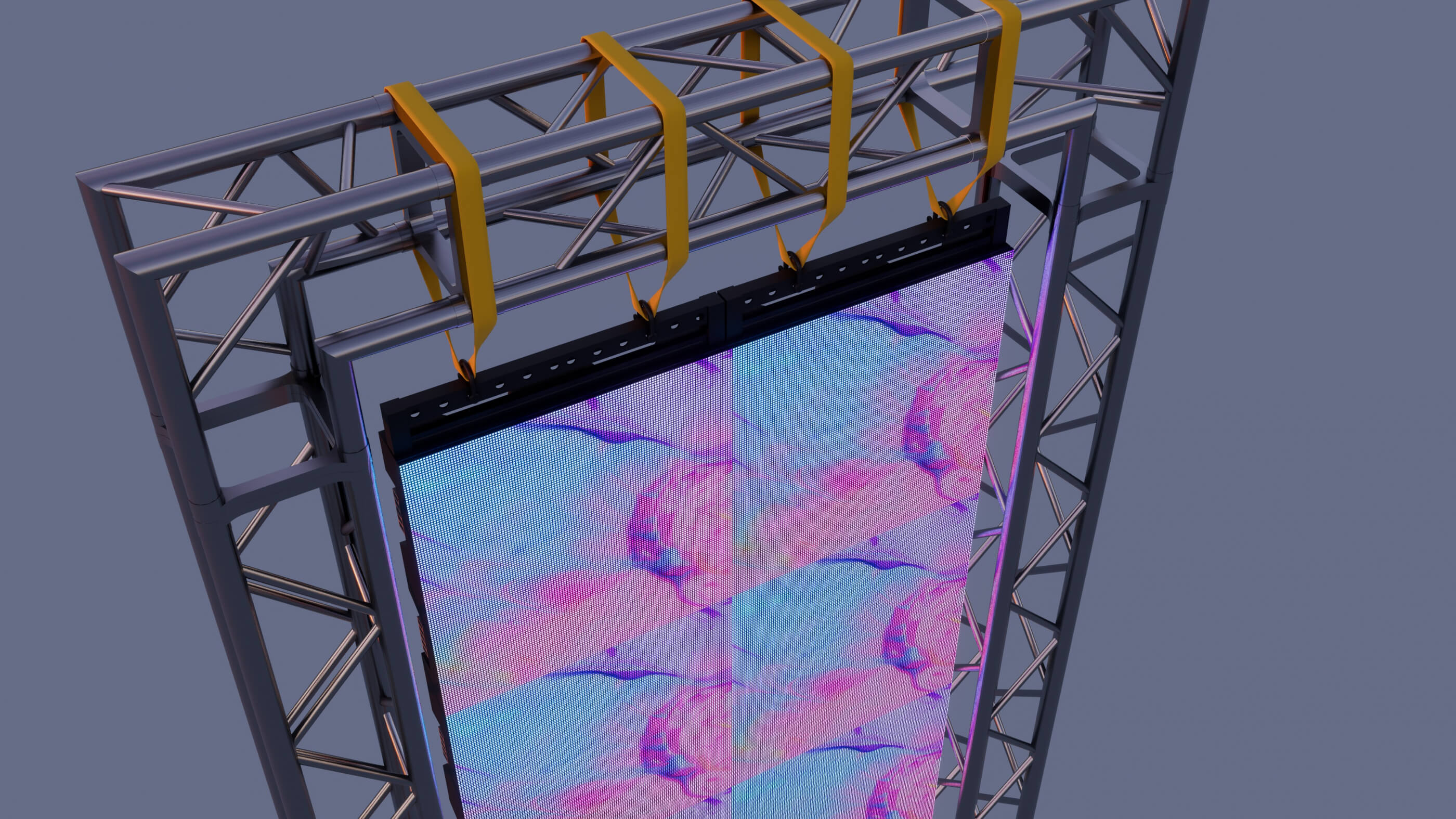 LED Screen Display Panel Monitor and Truss - 3D Model by ALPHA3DST