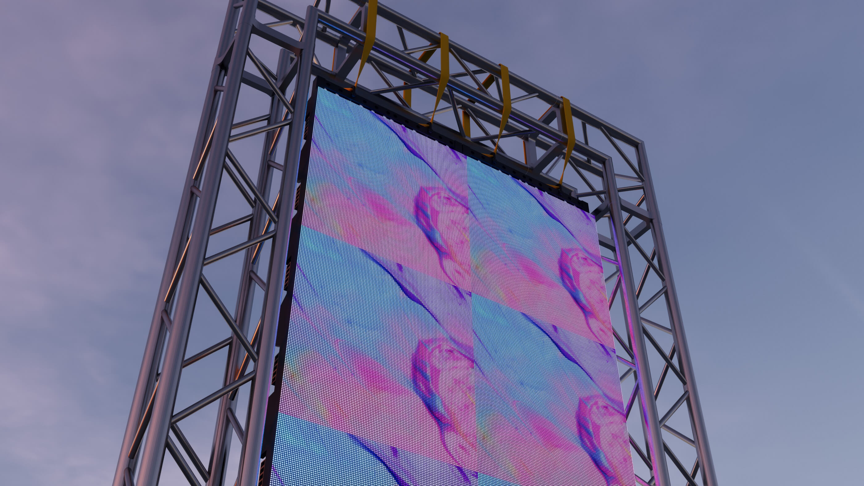 LED Screen Display Panel Monitor and Truss - 3D Model by ALPHA3DST