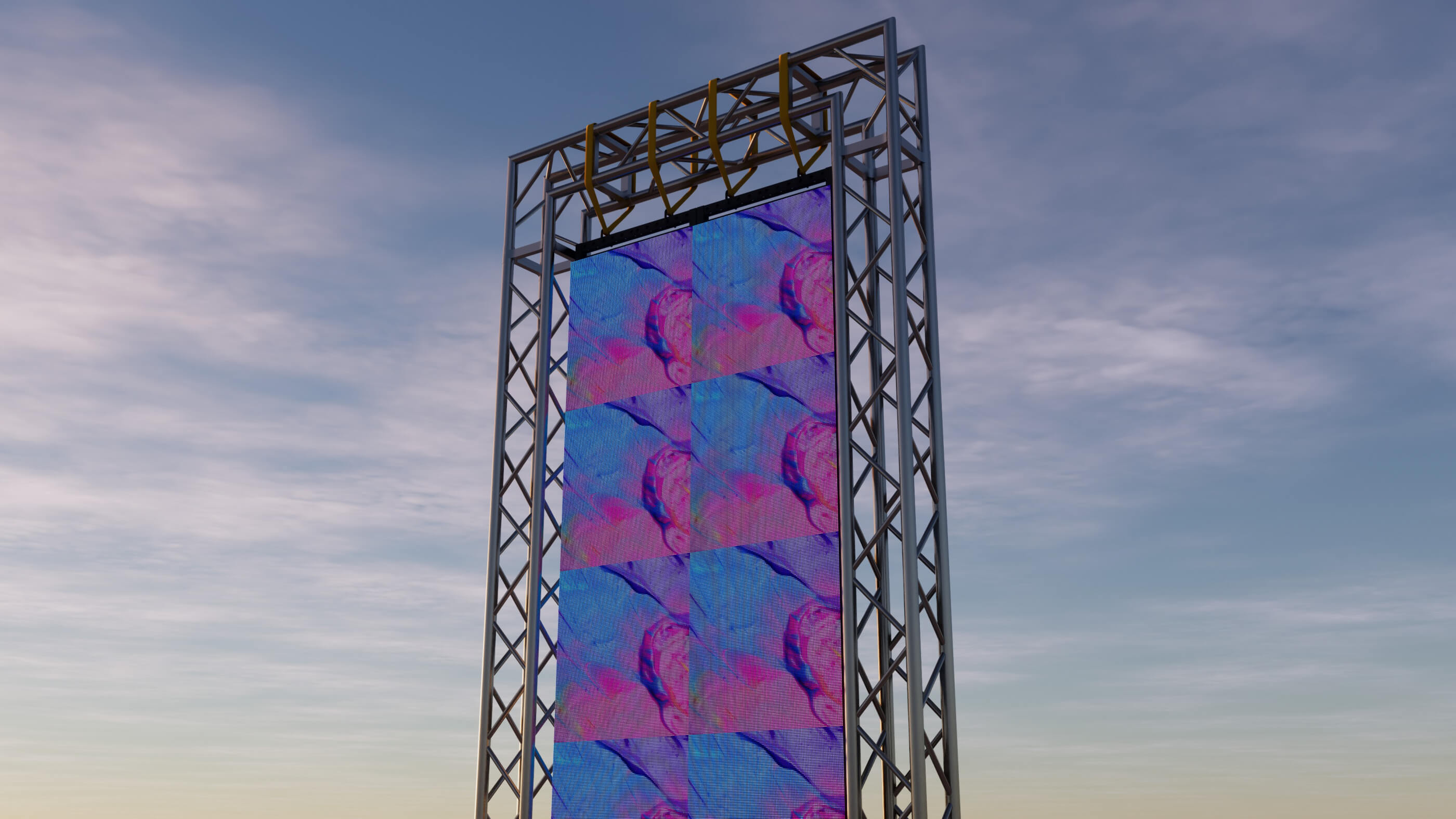 LED Screen Display Panel Monitor and Truss - 3D Model by ALPHA3DST