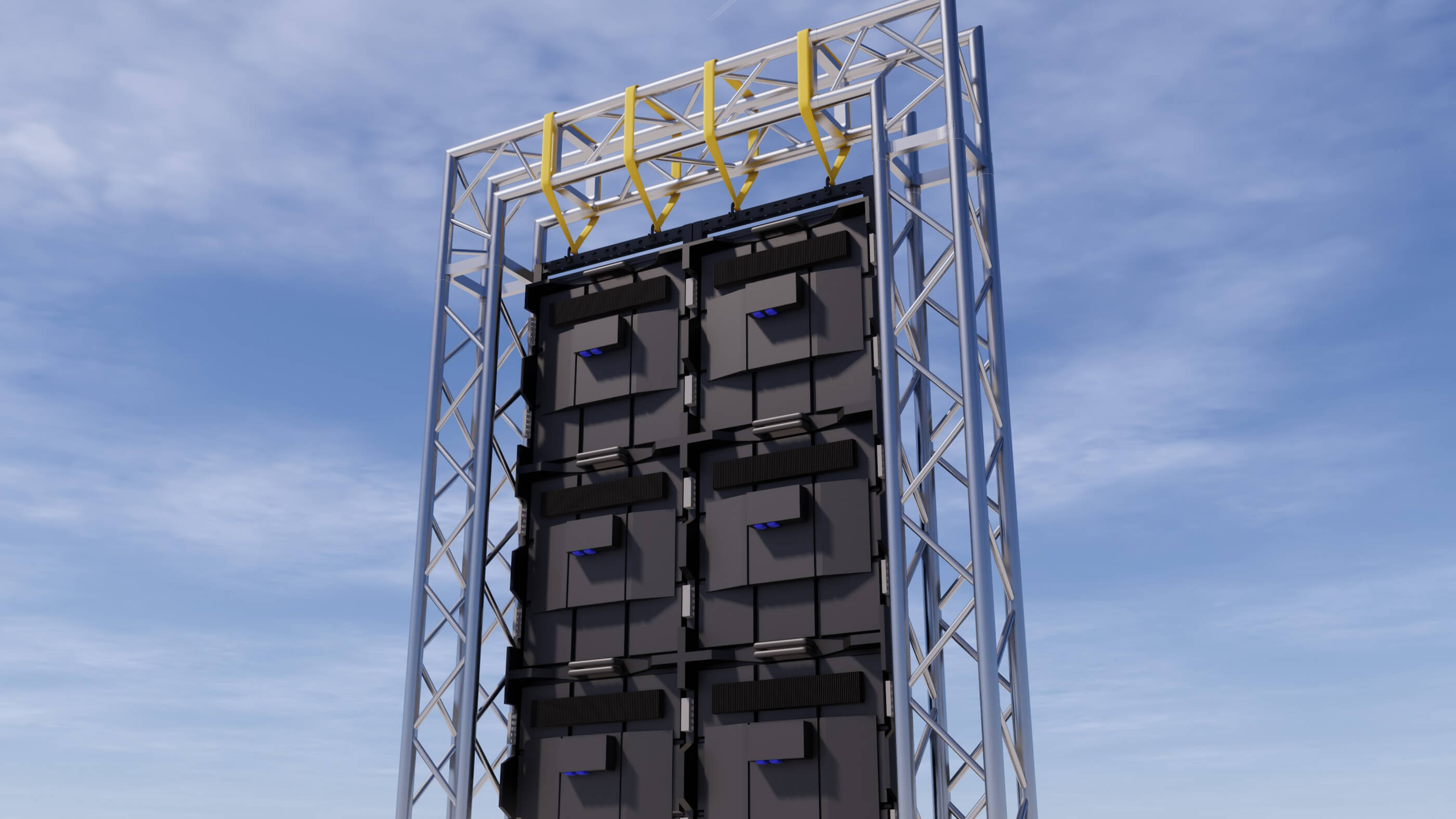 LED Screen Display Panel Monitor and Truss - 3D Model by ALPHA3DST