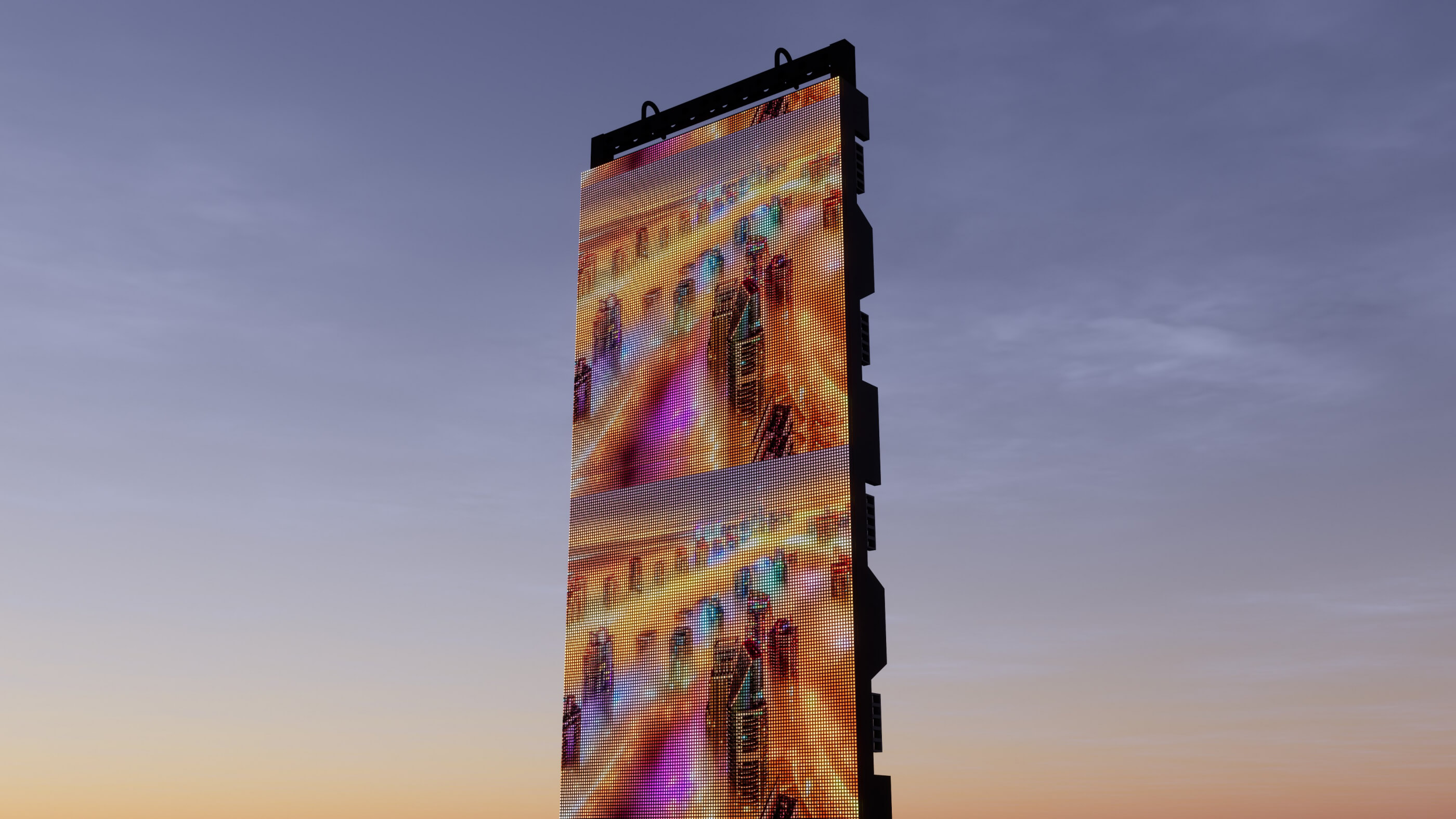 LED Screen Display Panel Monitor With Shackle Fly Bar - 3D Model by ...