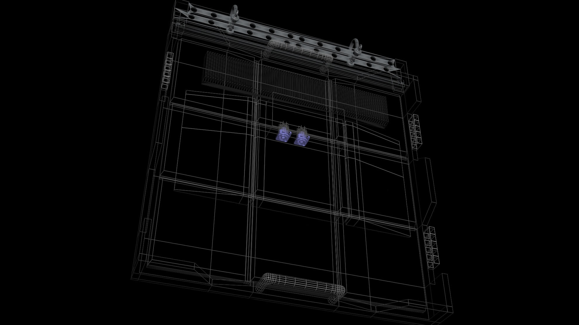 LED Screen Display Panel Monitor With Shackle Fly Bar - 3D Model by ...