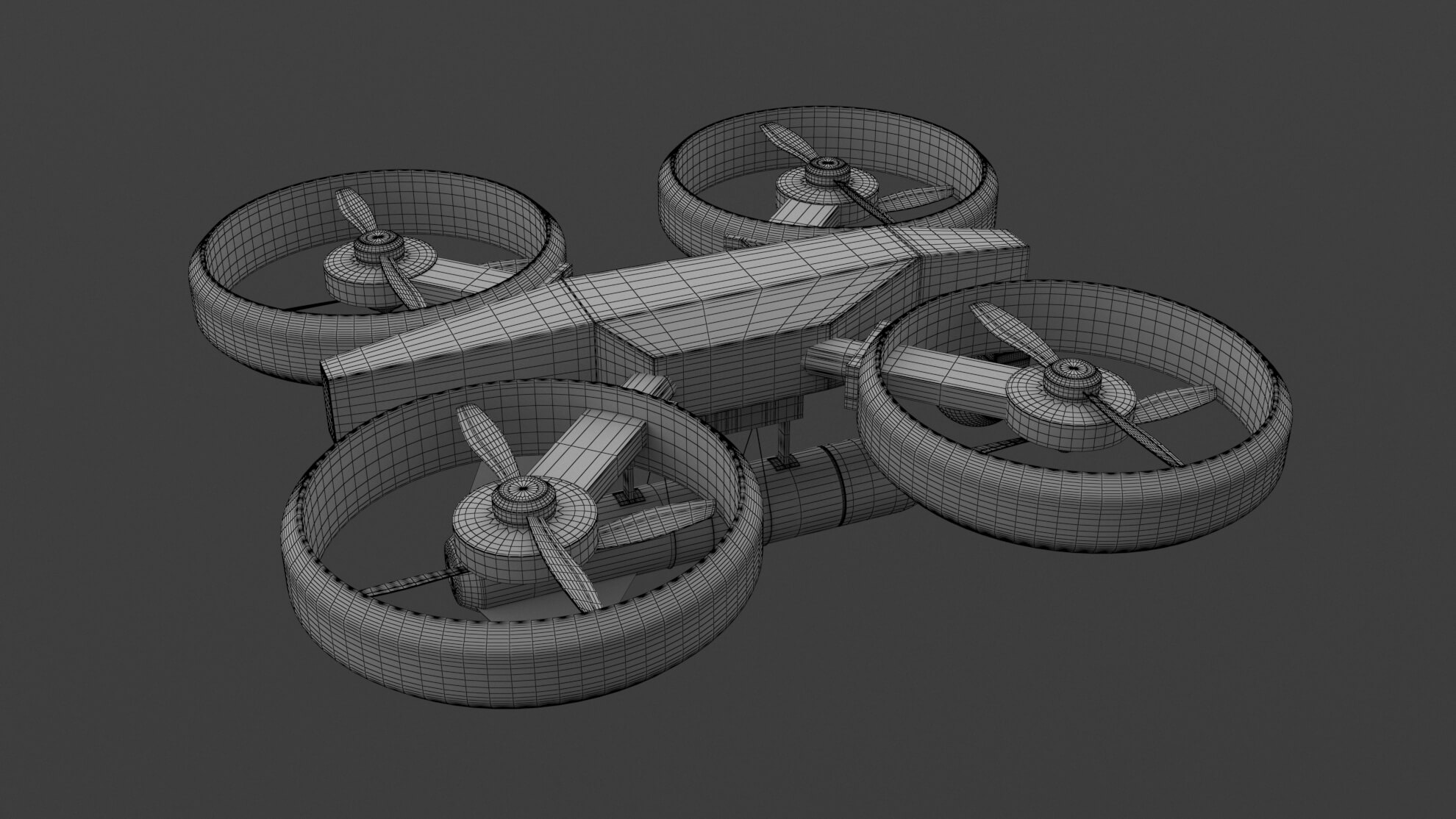 Military Quadrocopter Drone - 3D Model by ALPHA3DST