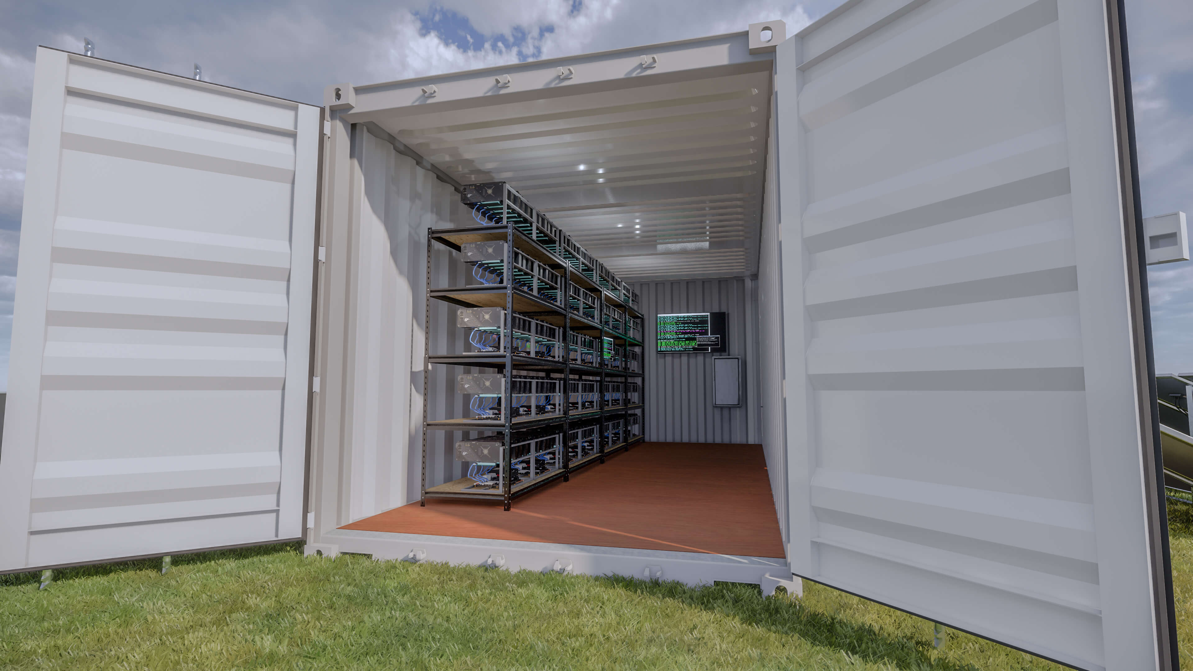 Mining Farm Container With Solar Panel - 3D Model by ALPHA3DST