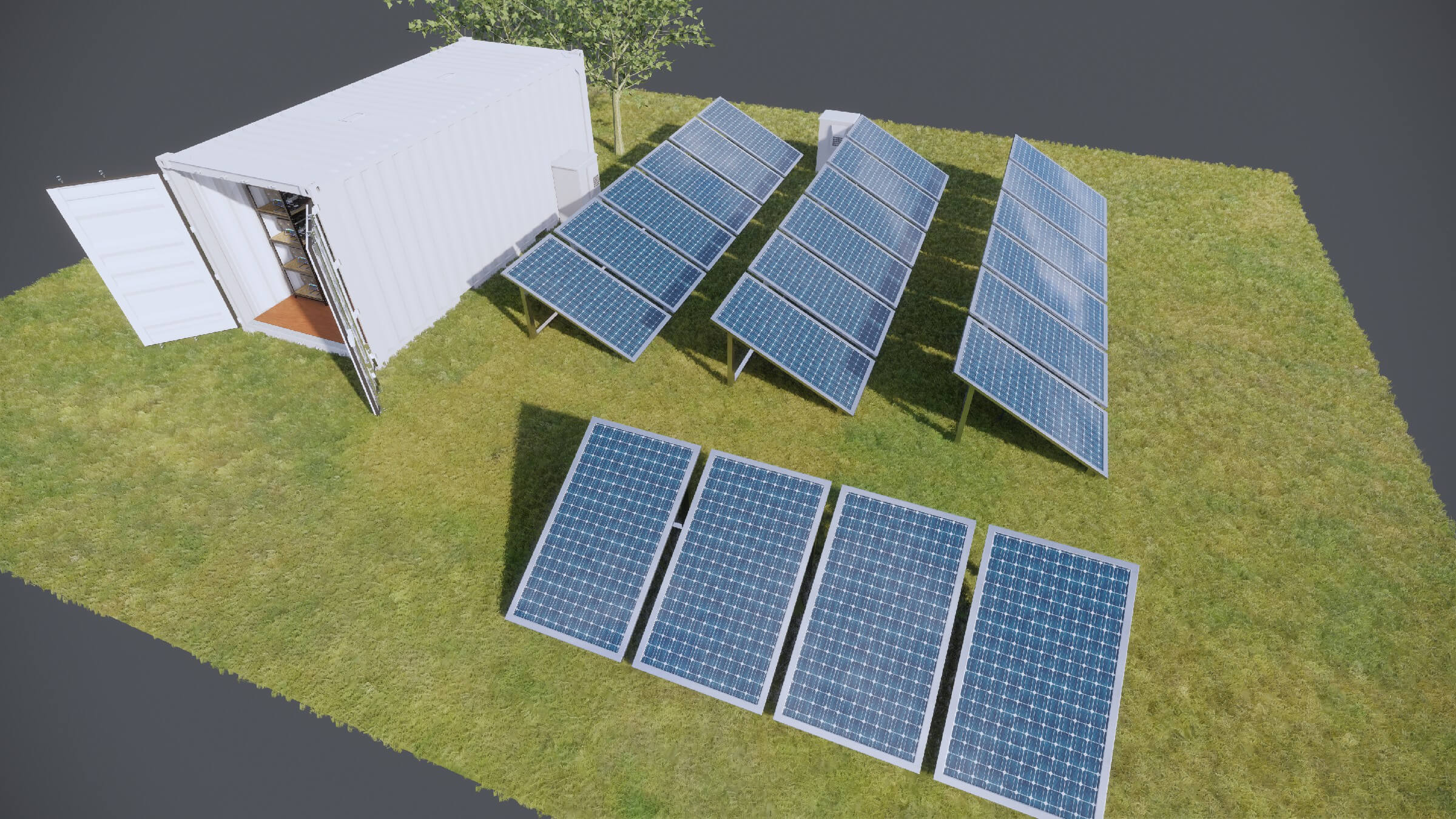 Mining Farm Container With Solar Panel - 3D Model by ALPHA3DST