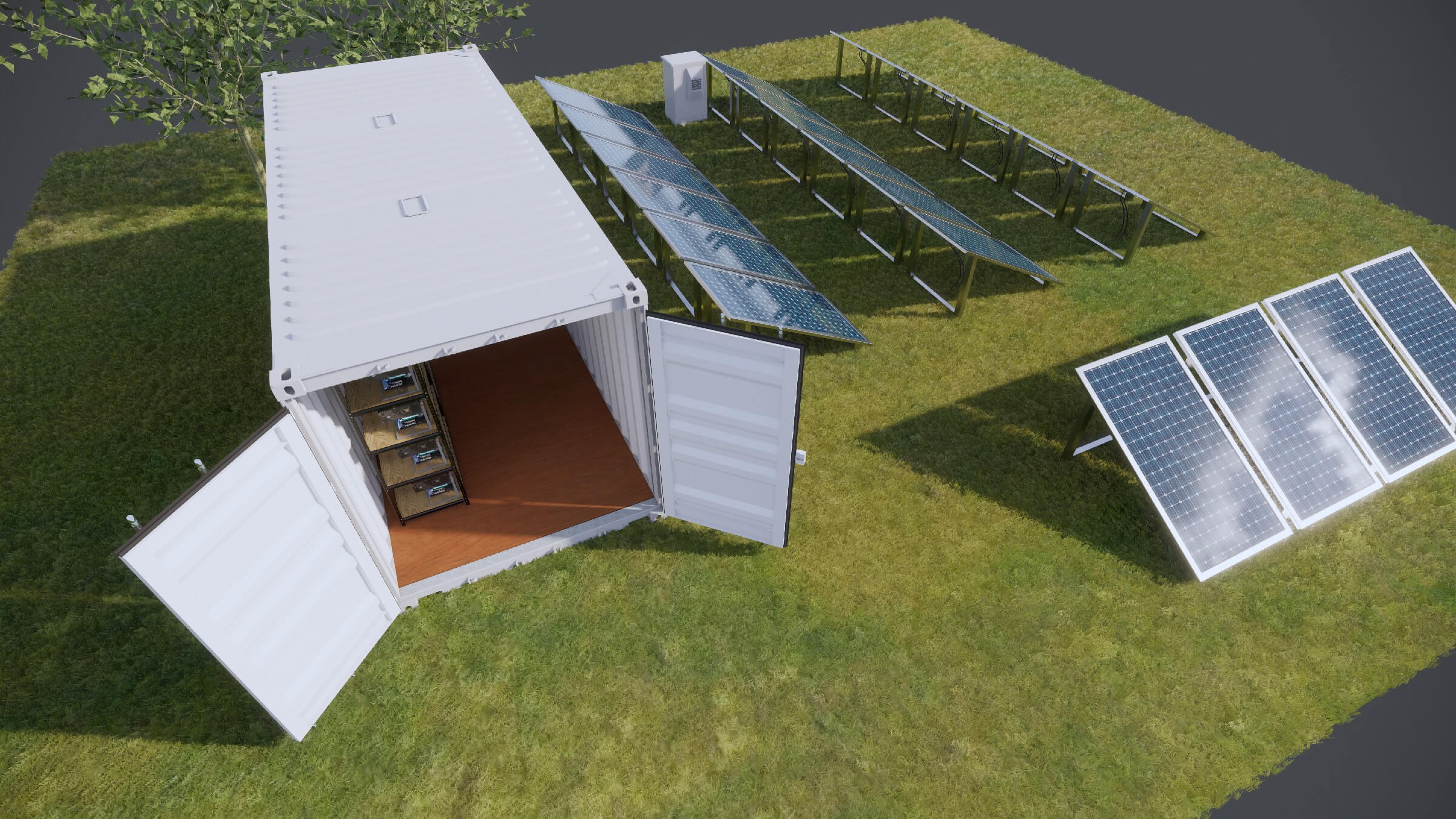 Mining Farm Container With Solar Panel - 3D Model by ALPHA3DST