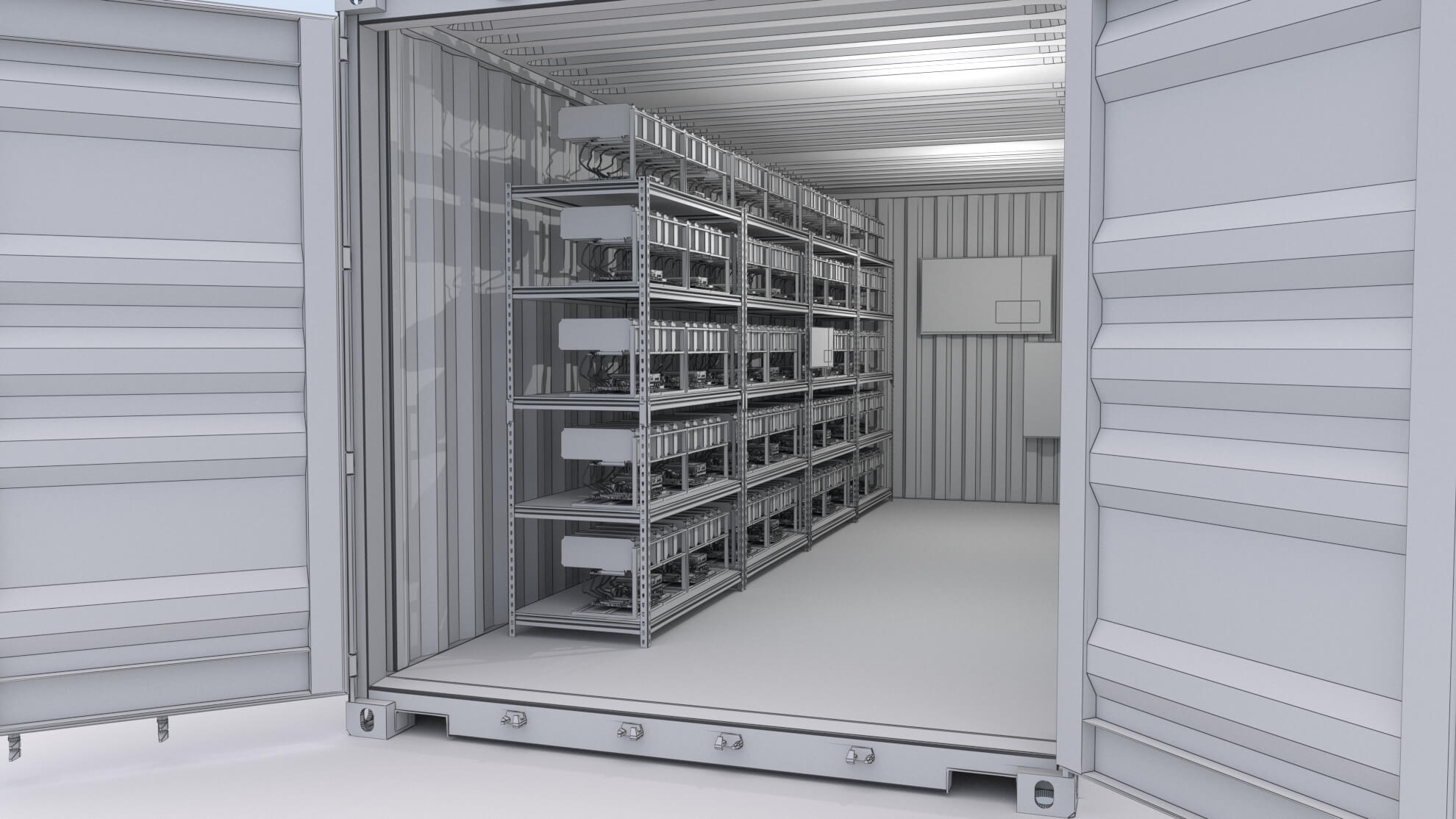 Mining Farm Container With Solar Panel - 3D Model by ALPHA3DST