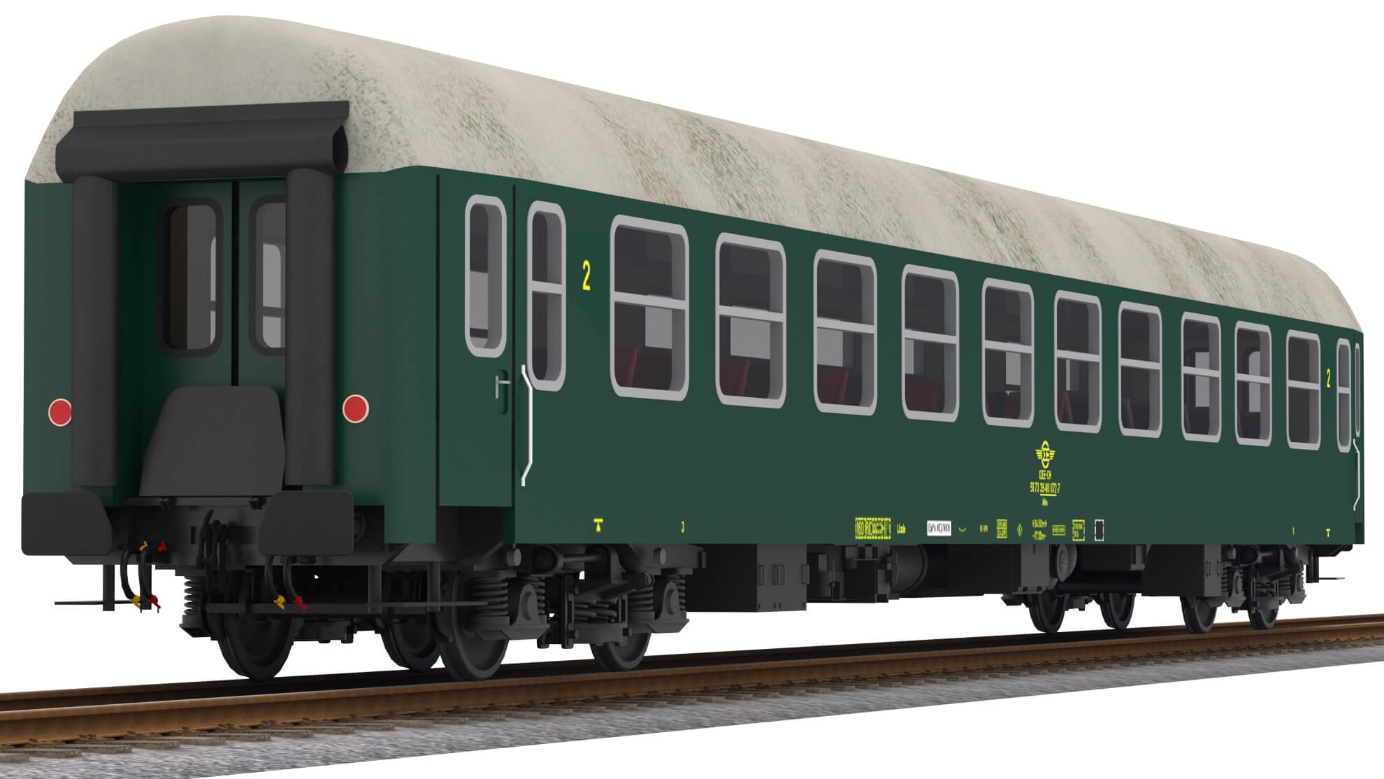 Ose Veb Uic-Y Passenger Train Car Green 3D Model by ALPHA3DST